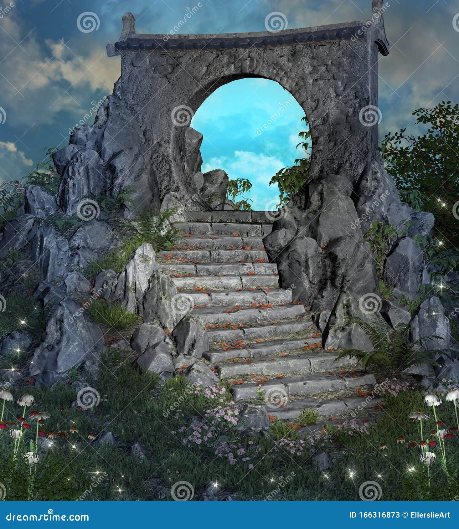 Two Stairs With Magic Doors Stock Photography | CartoonDealer.com #43459364