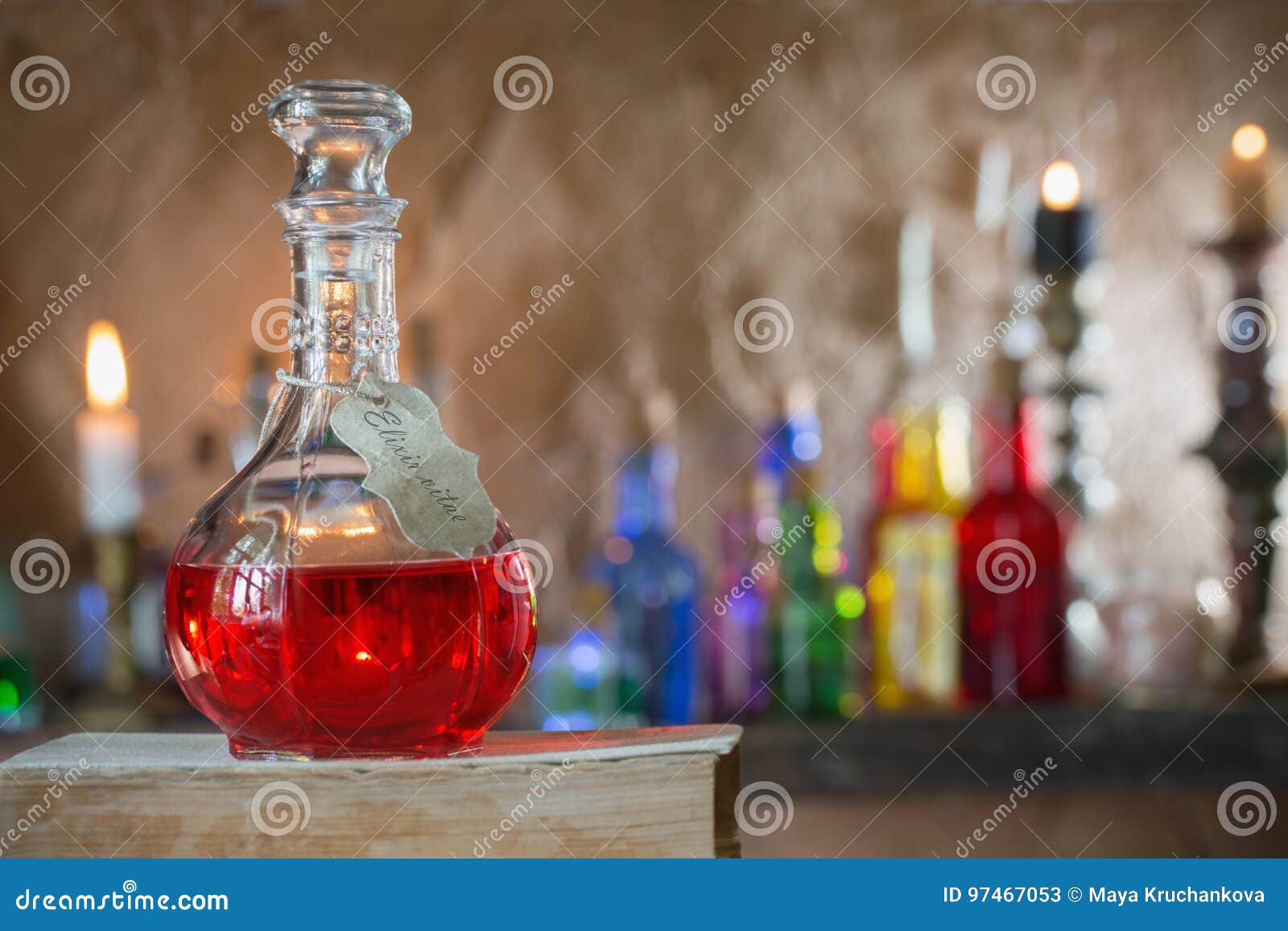 Magic Potion, Ancient Books, Candles Stock Image - Image of potions ...