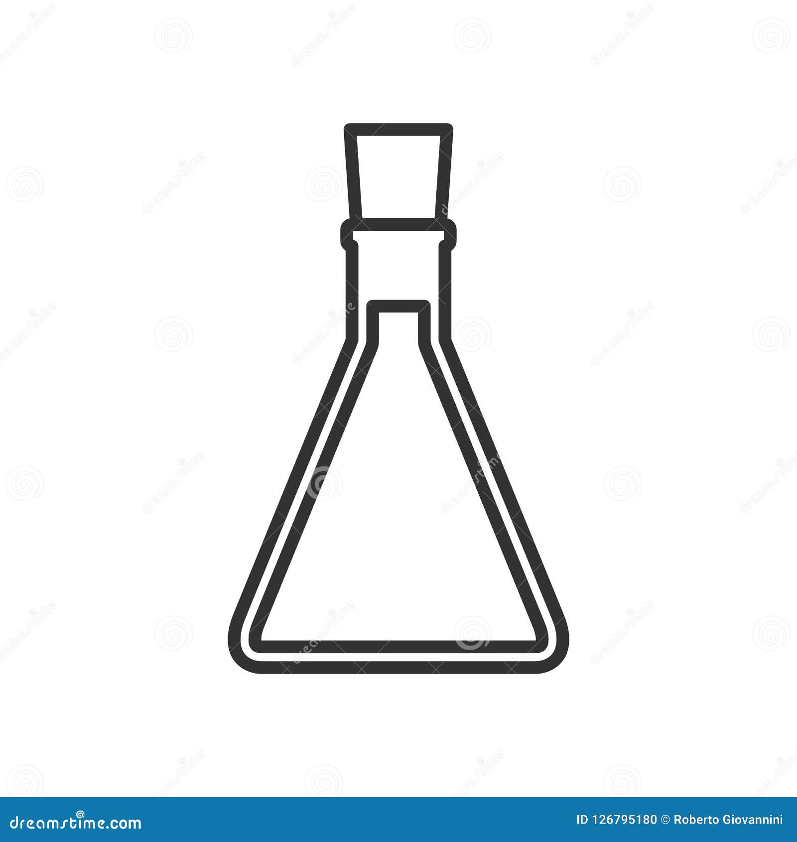 Magic Potion Bottle Outline Icon On White Vector Illustration ...