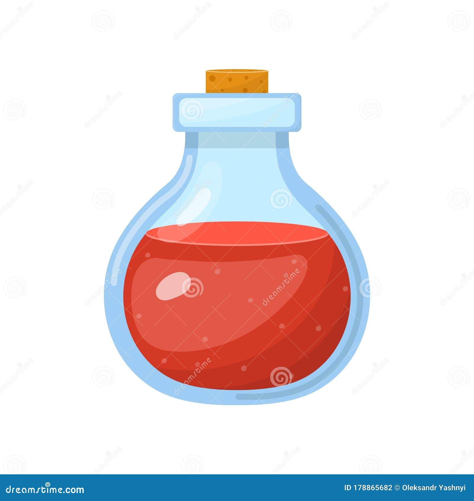 Magic Potion in Bottle with Red Liquid Isolated on White Background ...