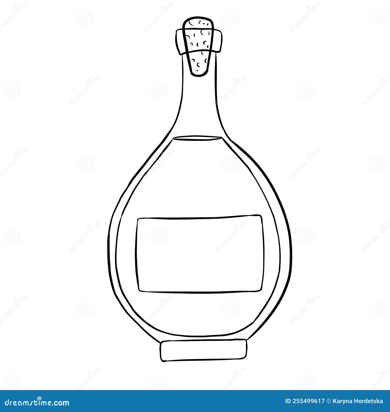 The Magic Potion with an Empty Label for with in Halloween, Line Art ...