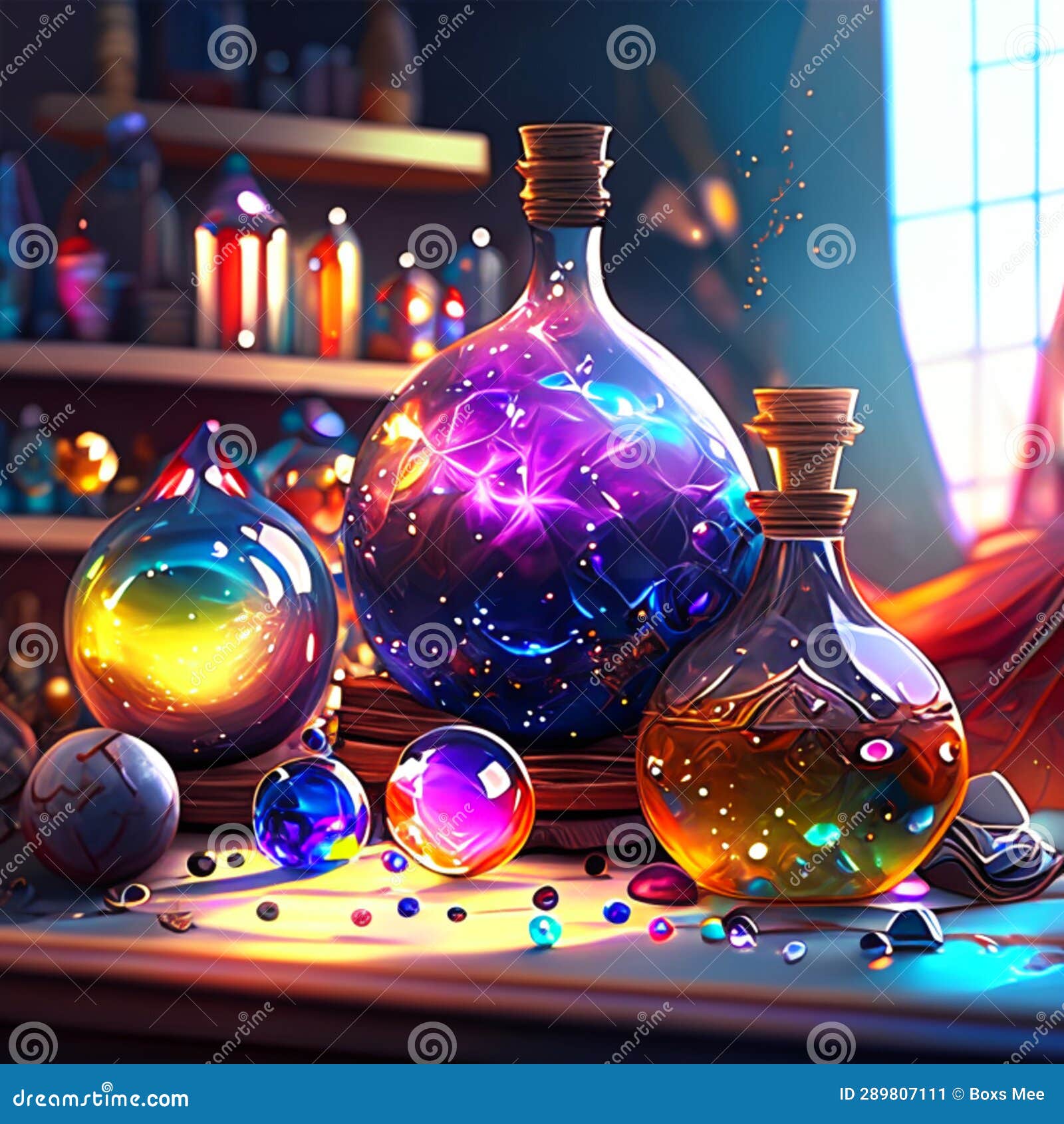 Magic Potion in a Magic Laboratory. 3d Rendering, 3d Illustration Stock ...
