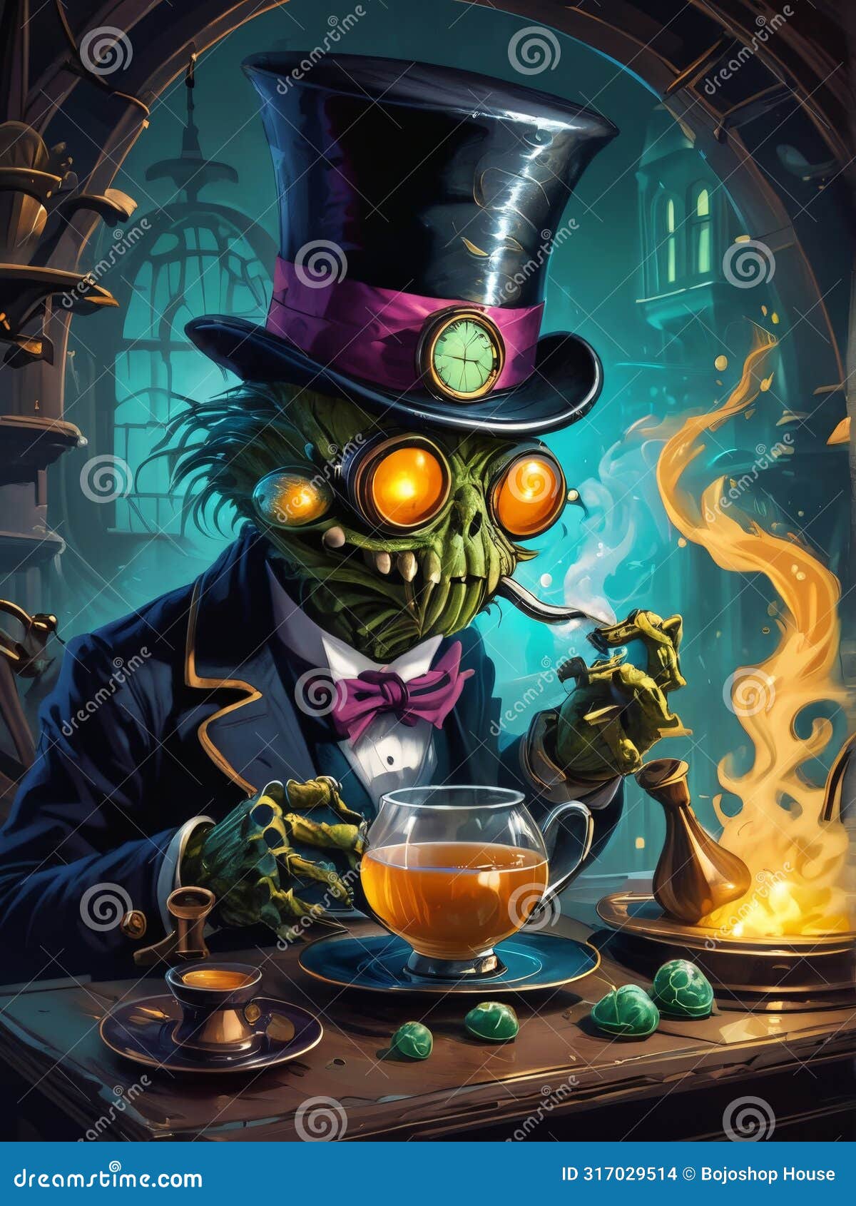 Magic Potion in a Magic Pot. Halloween. 3D Illustration Stock ...