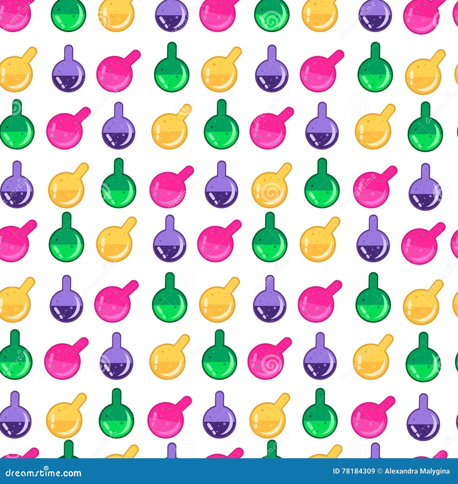 Magic potion pattern. stock vector. Illustration of flat - 78184309
