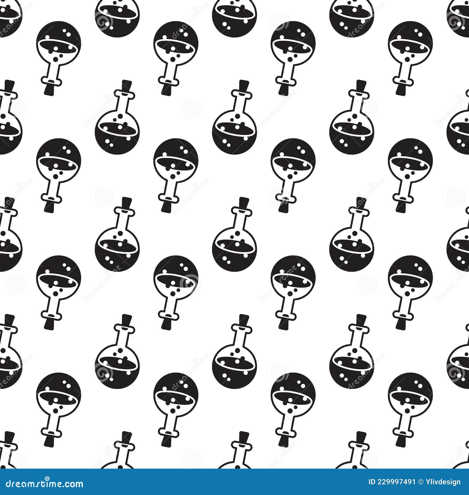 Magic Potion Pattern Seamless Vector Stock Vector - Illustration of ...