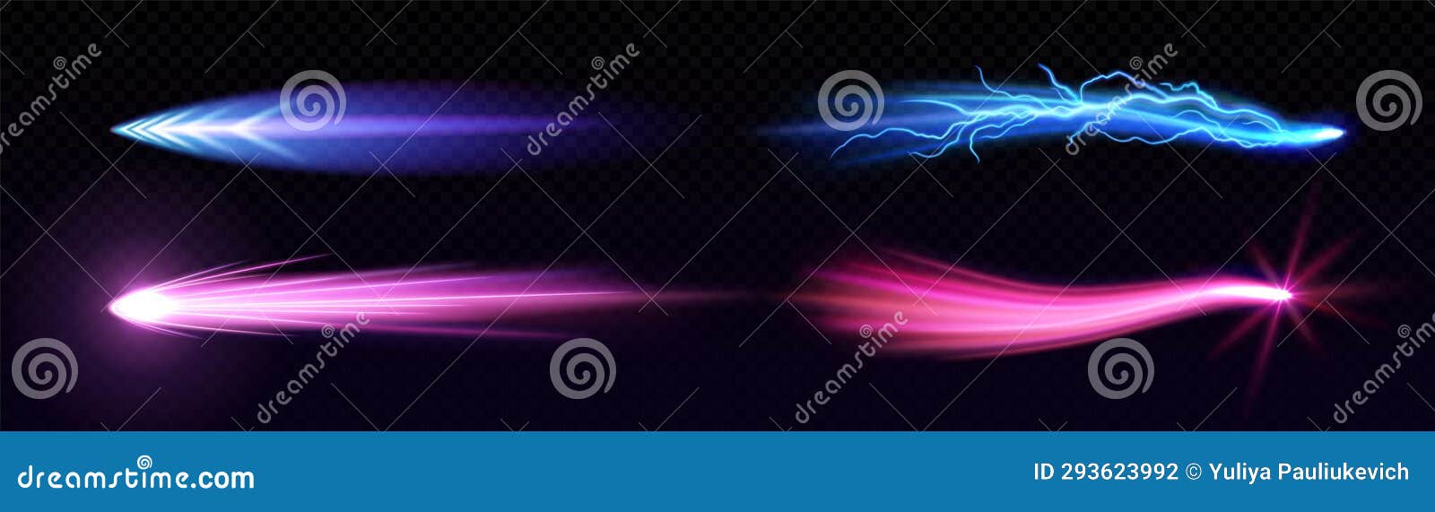 Magic Power Light Trails Set Stock Vector - Illustration of magic ...