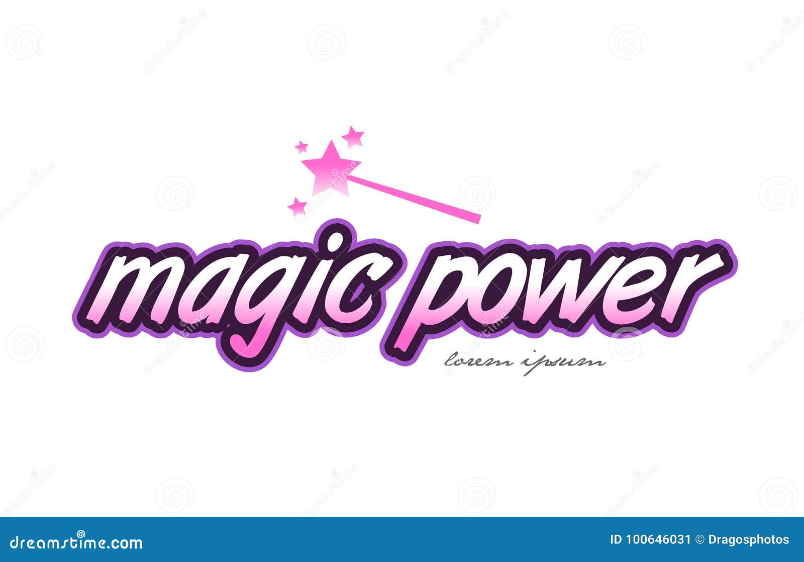 Magic Power Word Text Logo Icon Design Concept Idea Stock Vector ...