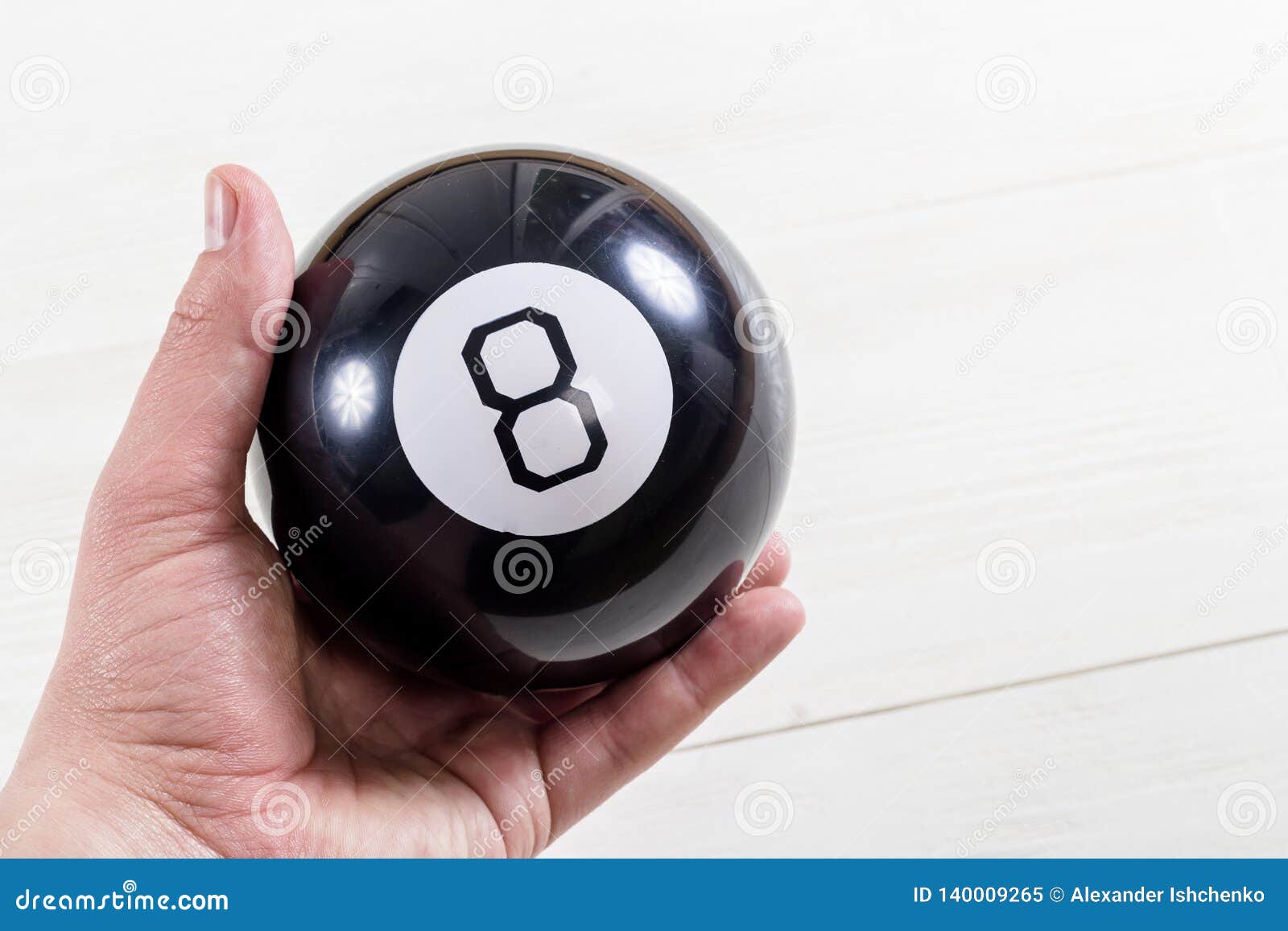Magic Prediction Eight Ball in Hand Stock Image - Image of game ...