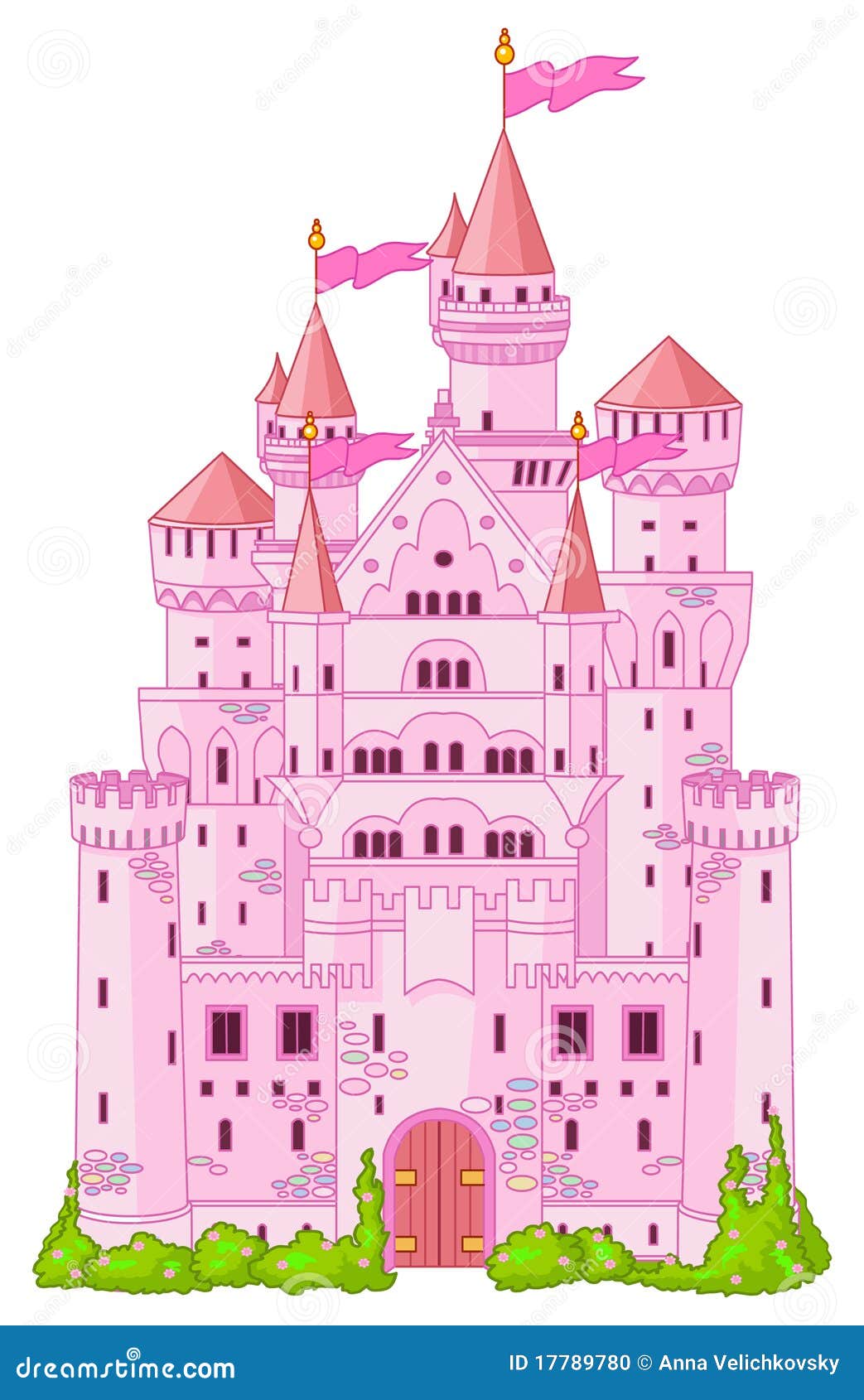 Magic princess Castle stock vector. Illustration of painting - 17789780