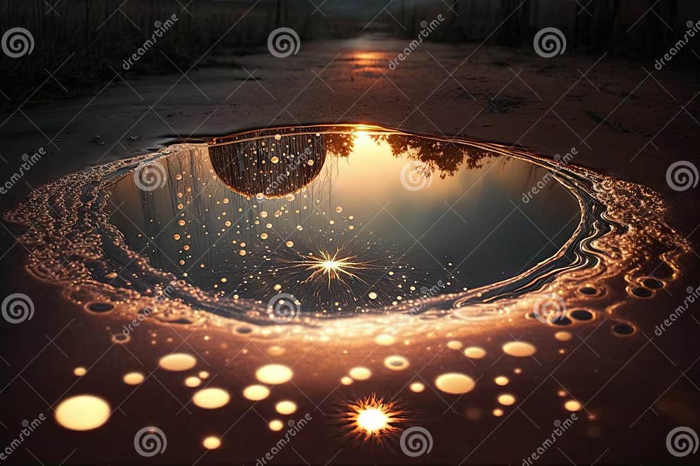 Magic Puddle, with Sparkles of Light and Magic Floating on the Surface ...