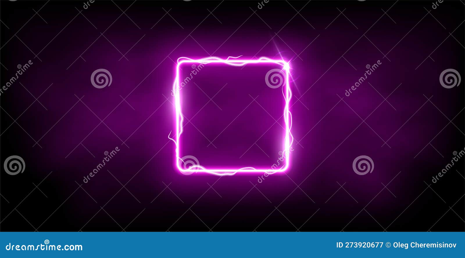 Magic Purple Square Of Thunder Storm Blue Lightnings. Magic And Bright ...