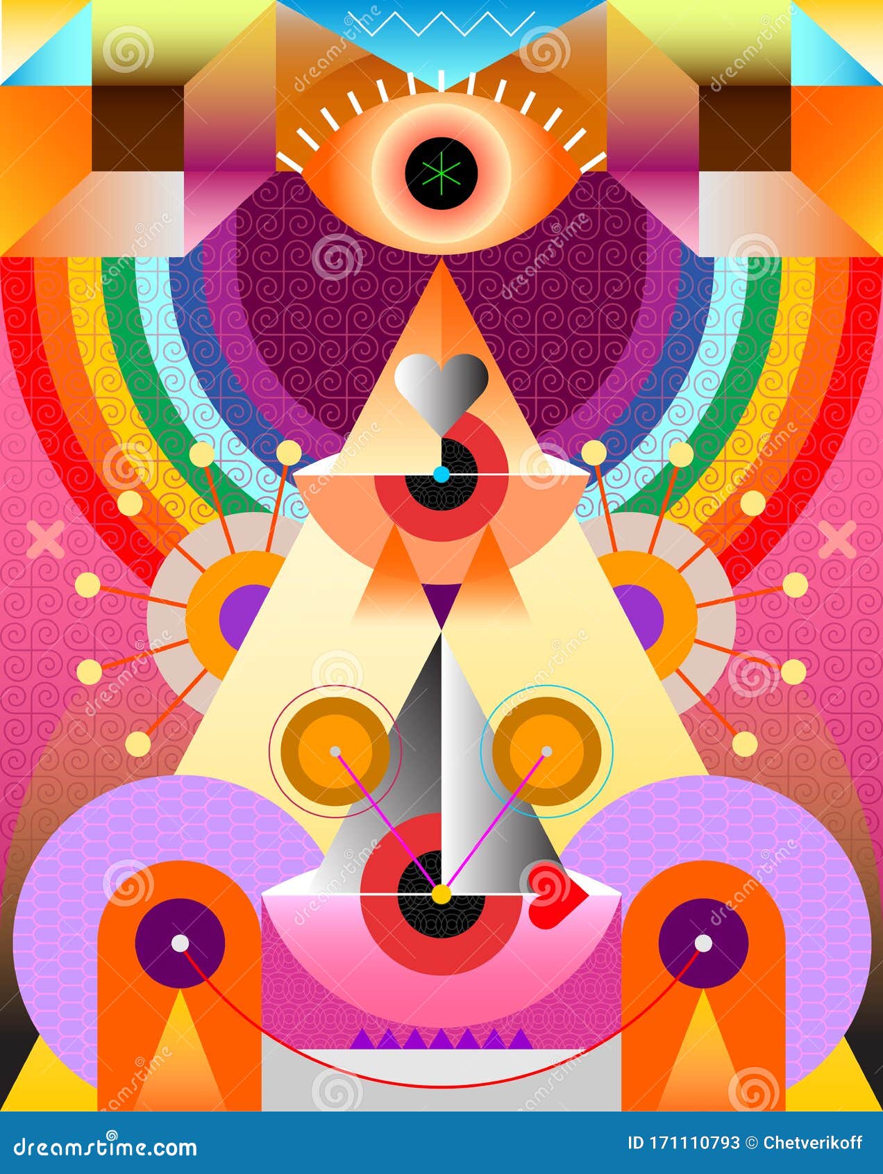 Magic Pyramid Vector Artwork Stock Vector - Illustration of still ...