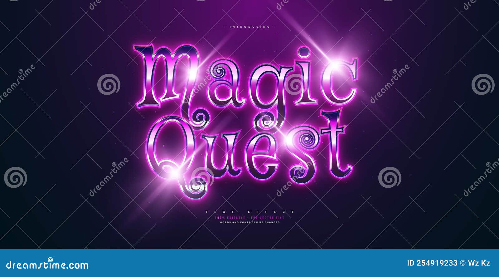 Magic Quest Text Style Effect. Editable Game Text Style with Glowing ...