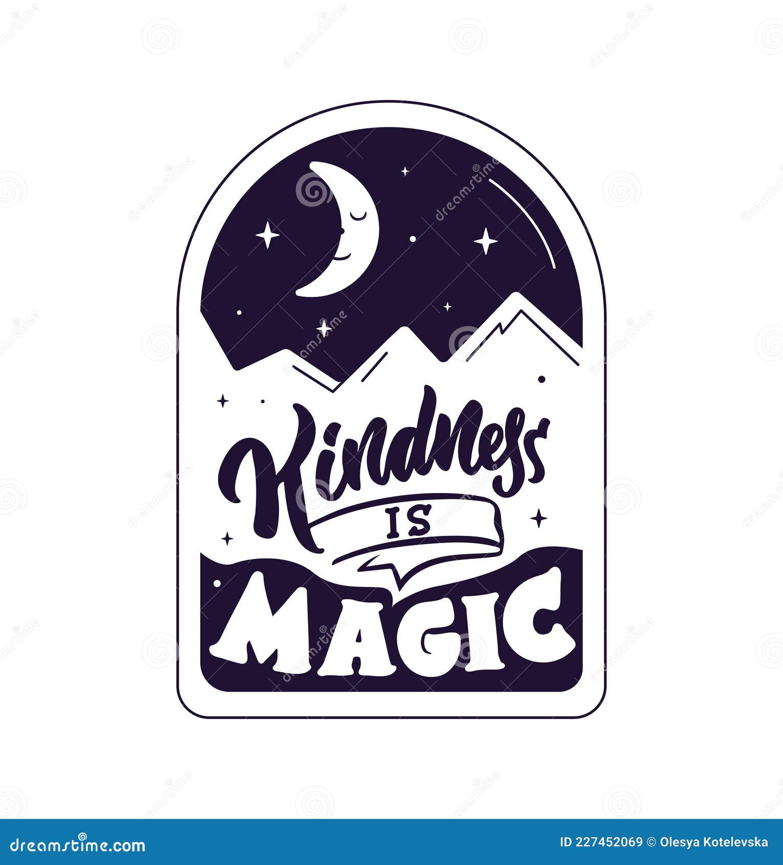 The Magic Quote. the Lettering Phrase - Kindness is Magic with Moon at ...