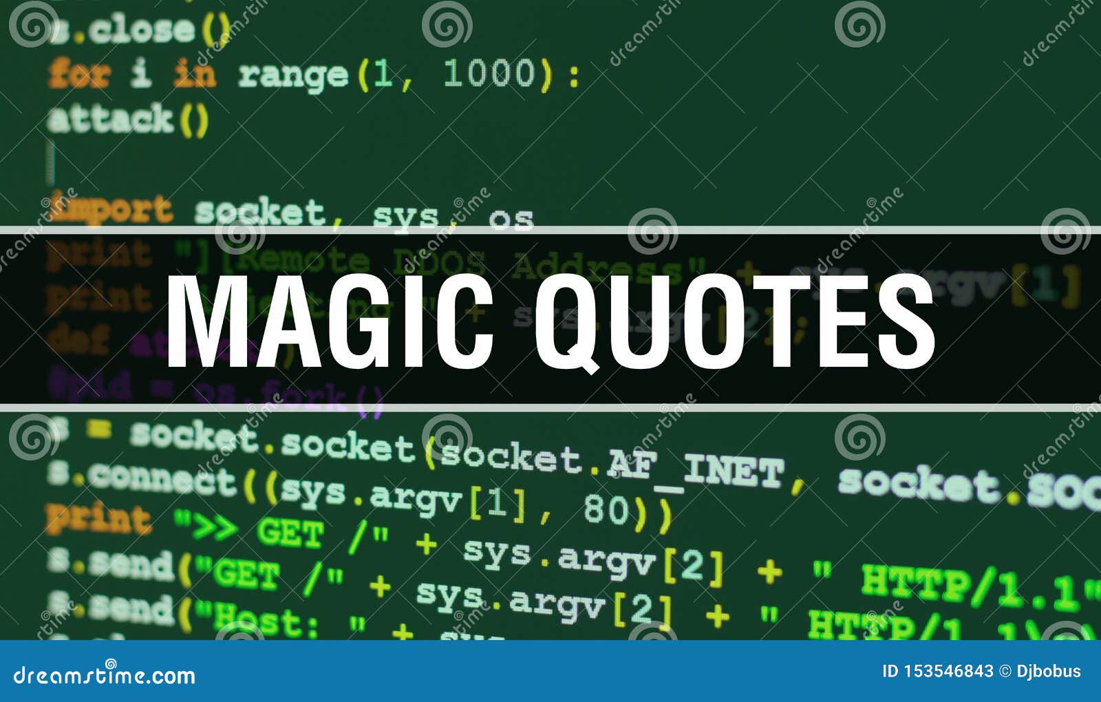 Magic Quotes Concept With Random Parts Of Program Code Magic Quotes With Programming Code
