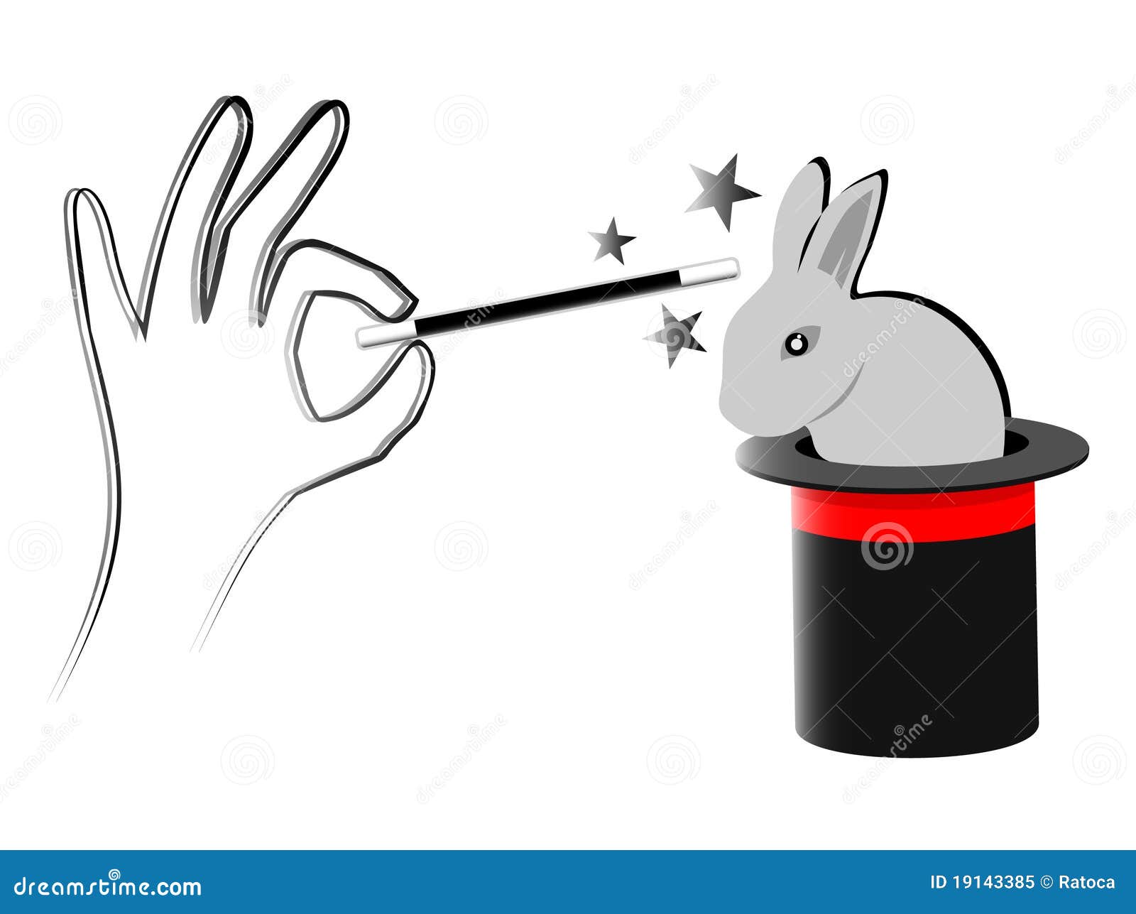 Magic rabbit stock vector. Illustration of wand, magic - 19143385