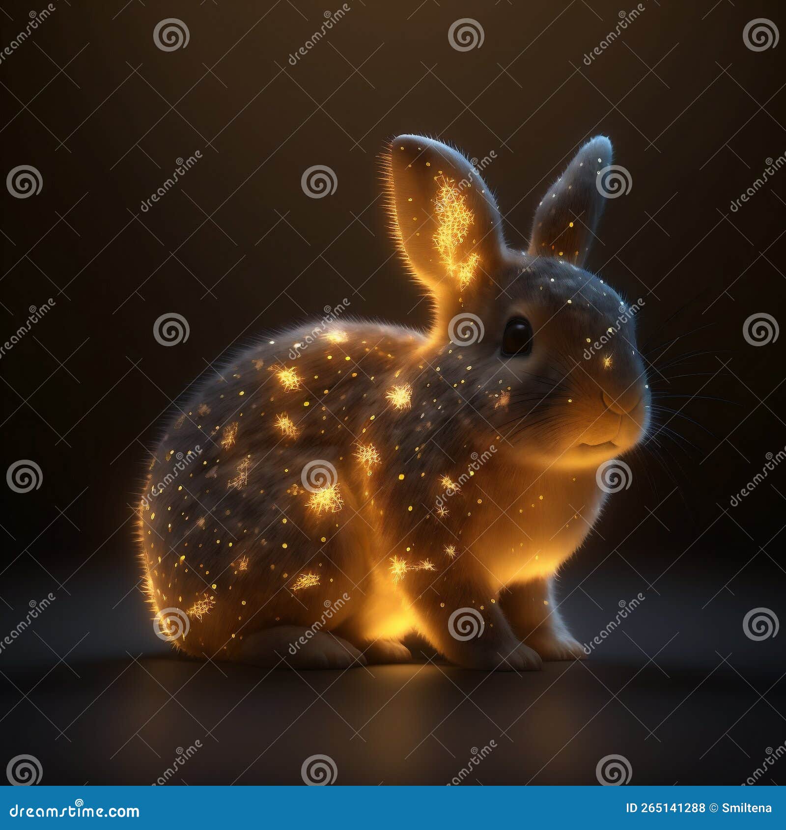 Magic Rabbit with Glowing Shining Body Created with Generative AI Stock ...