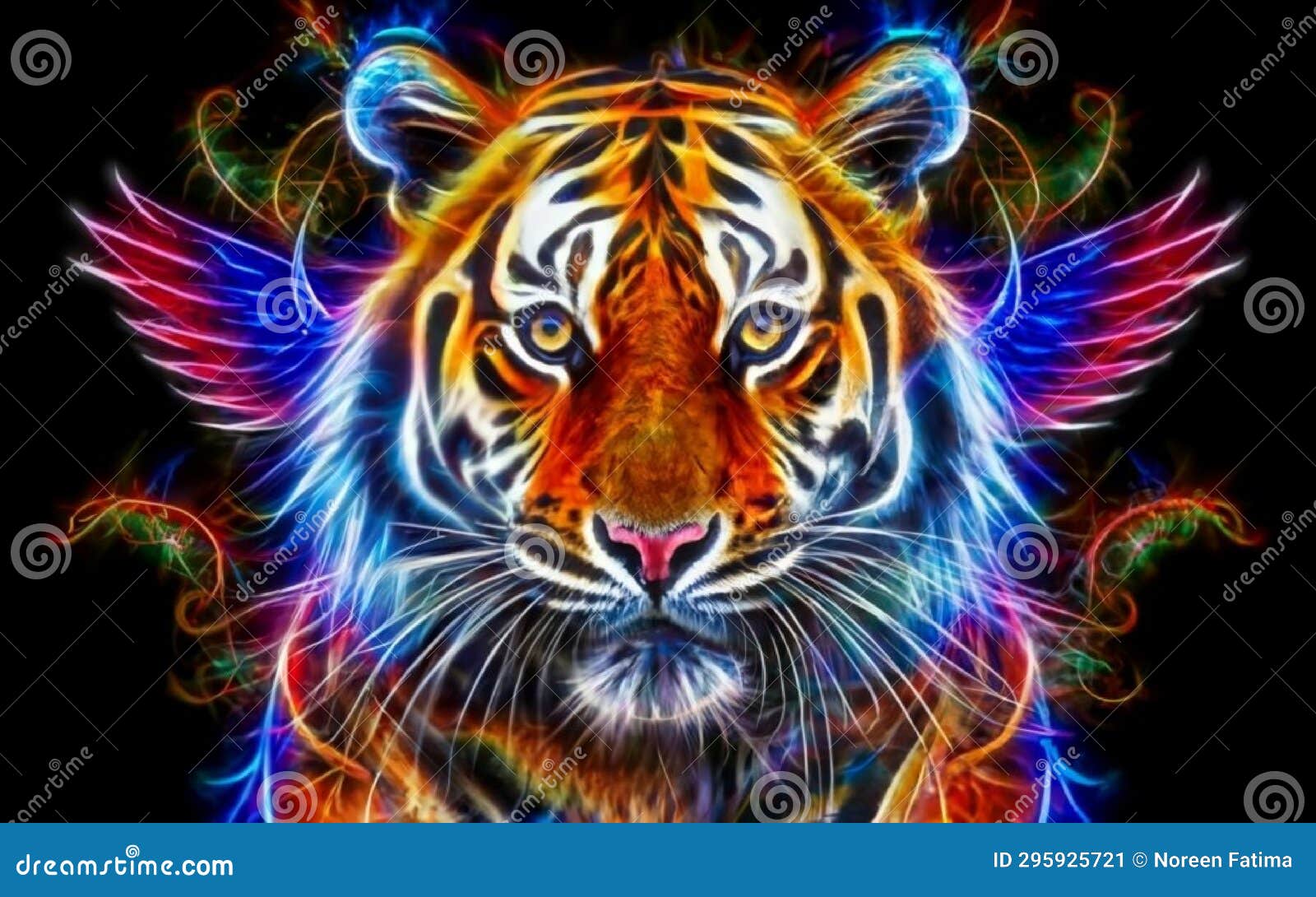 Magic Realism Masterpiece , X Ray Animal Totem, Translucent Tiger Stock ...