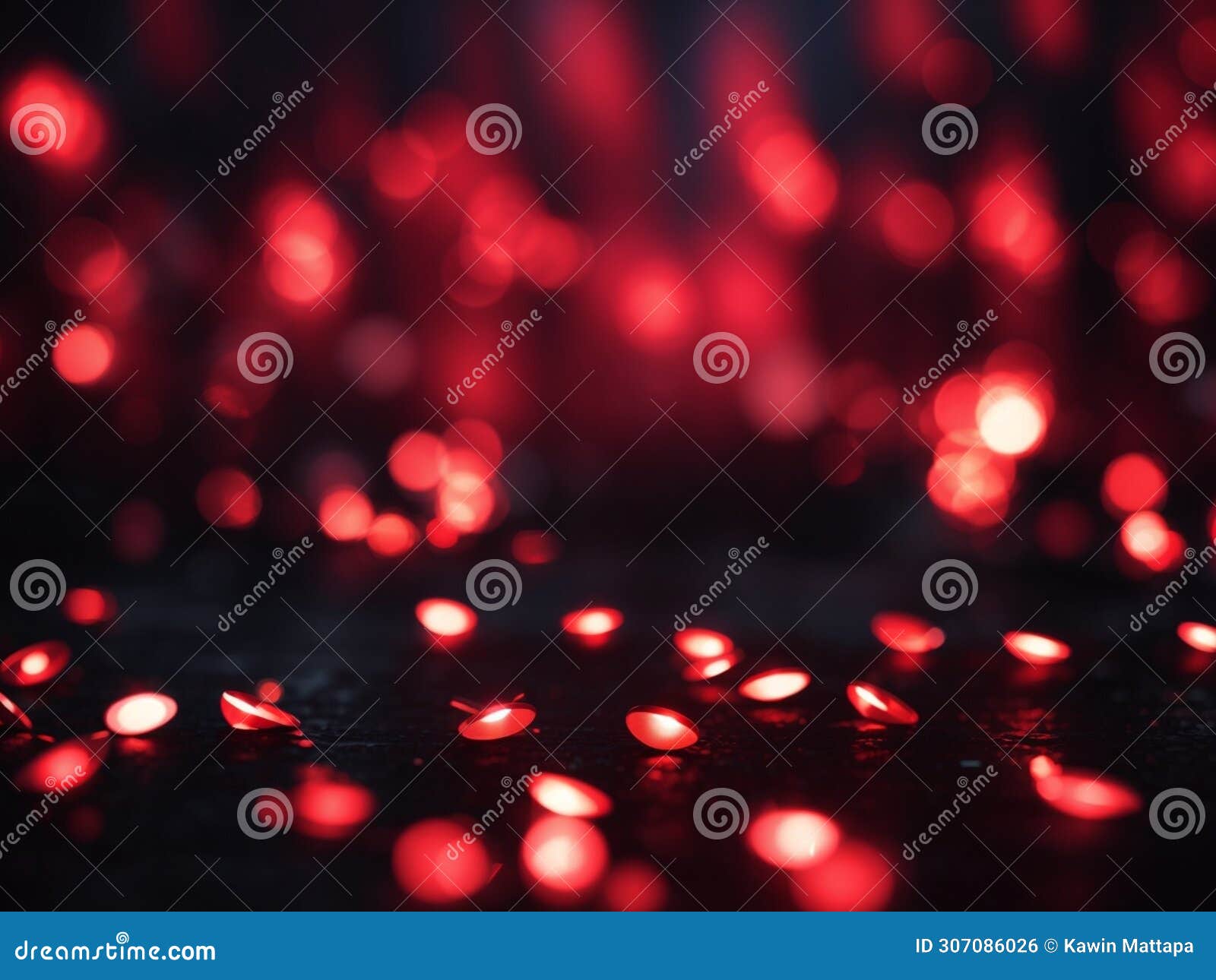 Magic Red Lights on Dark Background Bokeh Effect Stock Illustration ...
