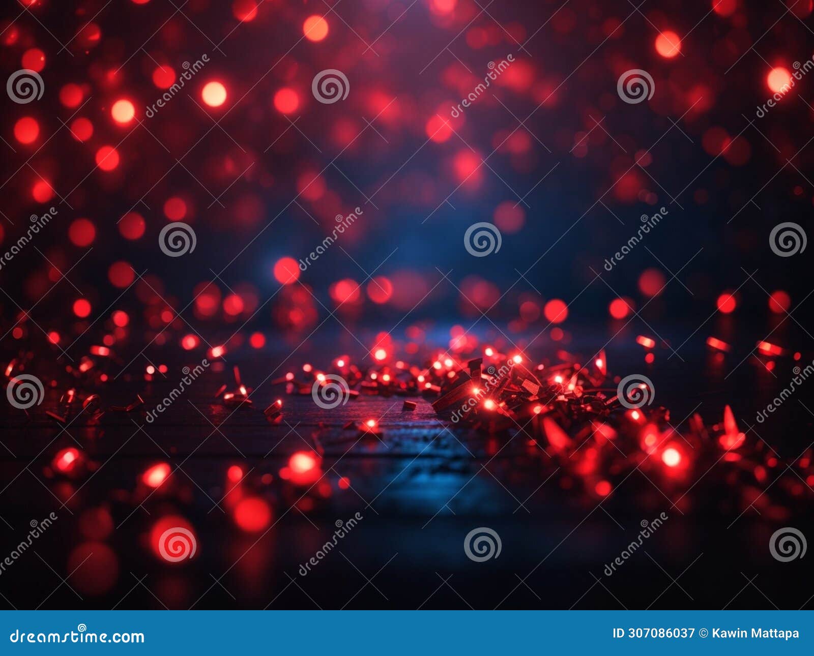 Magic Red Lights on Dark Background Bokeh Effect Stock Illustration ...