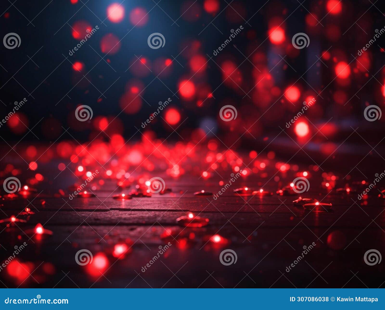 Magic Red Lights on Dark Background Bokeh Effect Stock Illustration ...