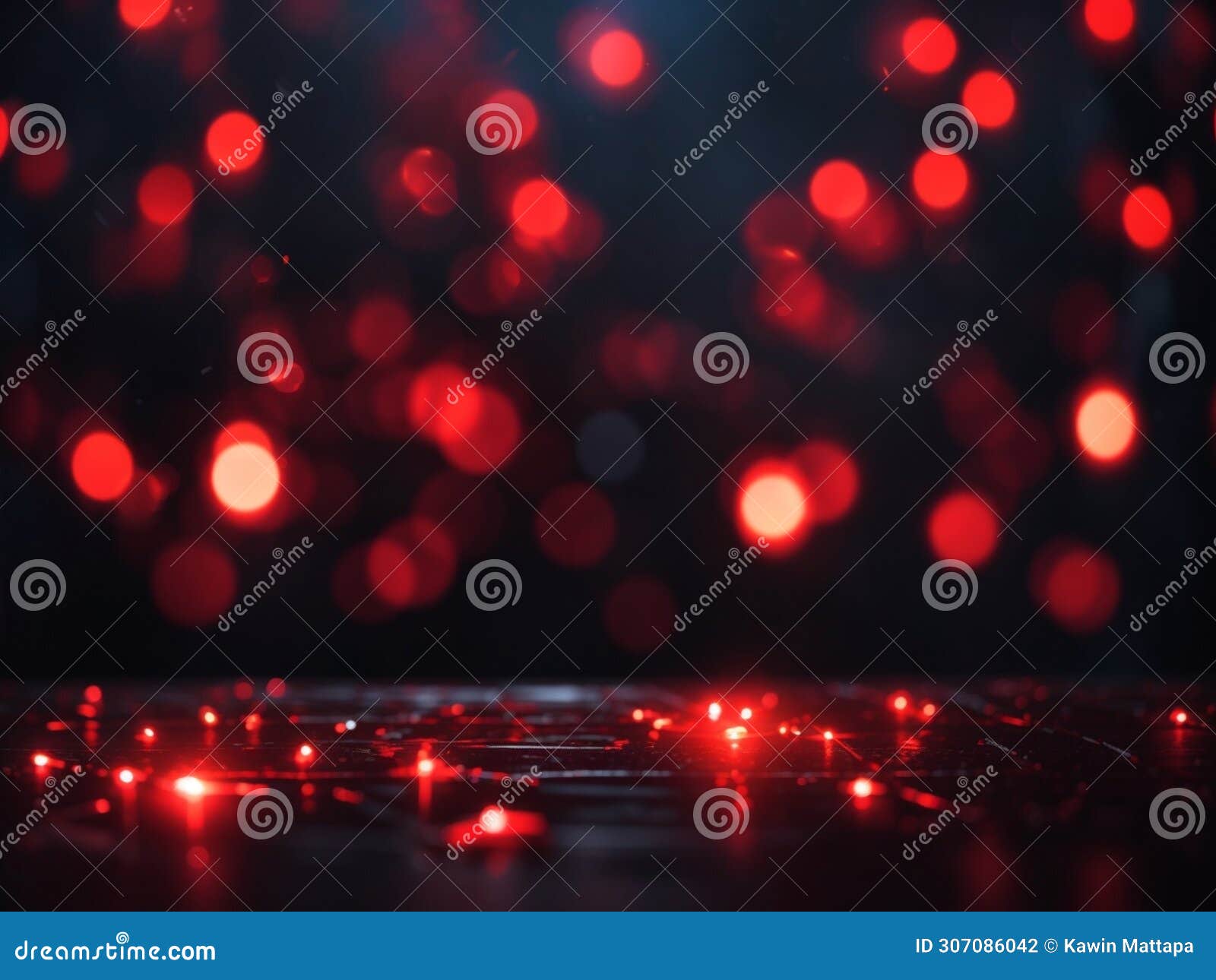 Magic Red Lights on Dark Background Bokeh Effect Stock Illustration ...