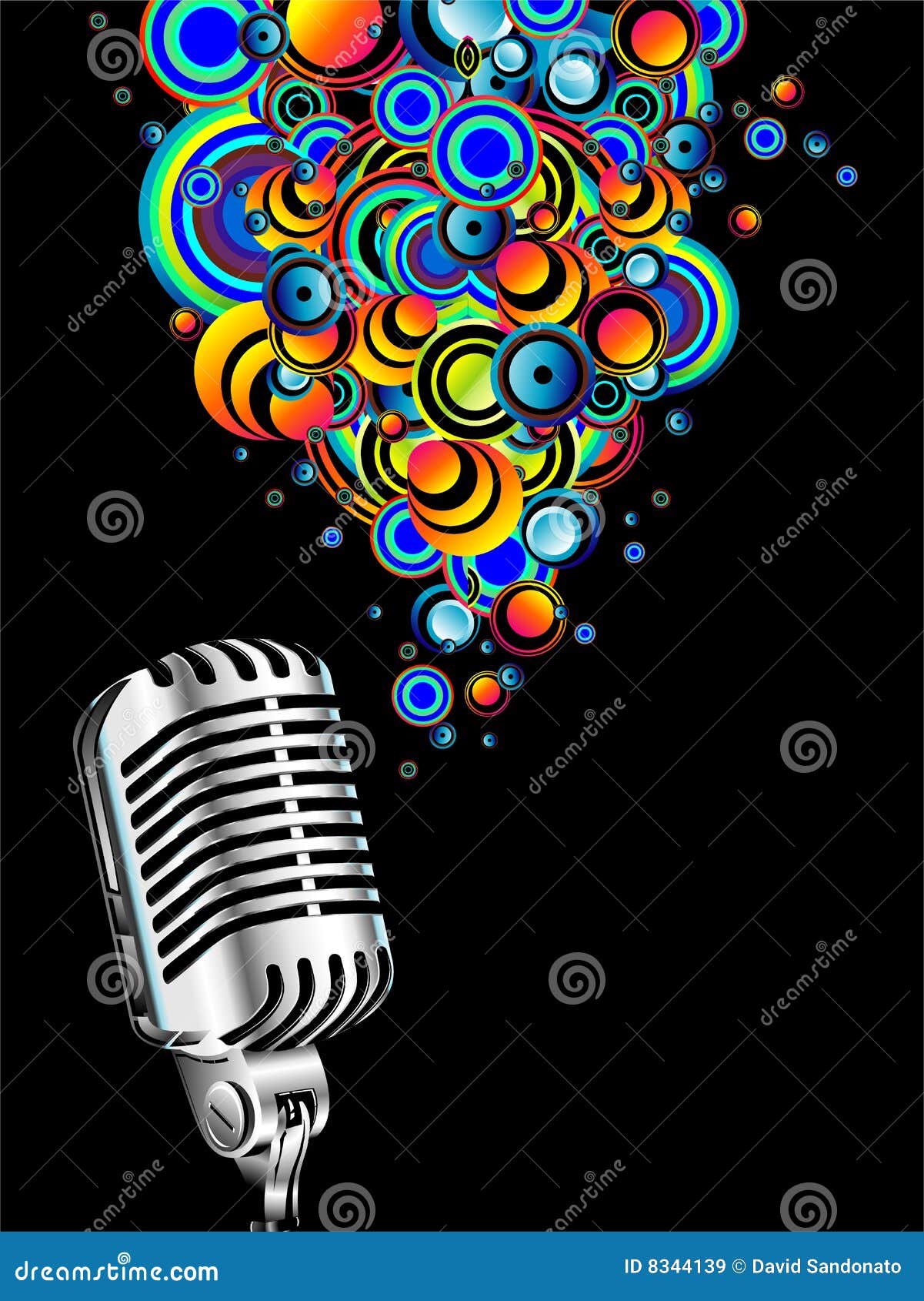 Magic retro microphone stock vector. Illustration of composition - 8344139