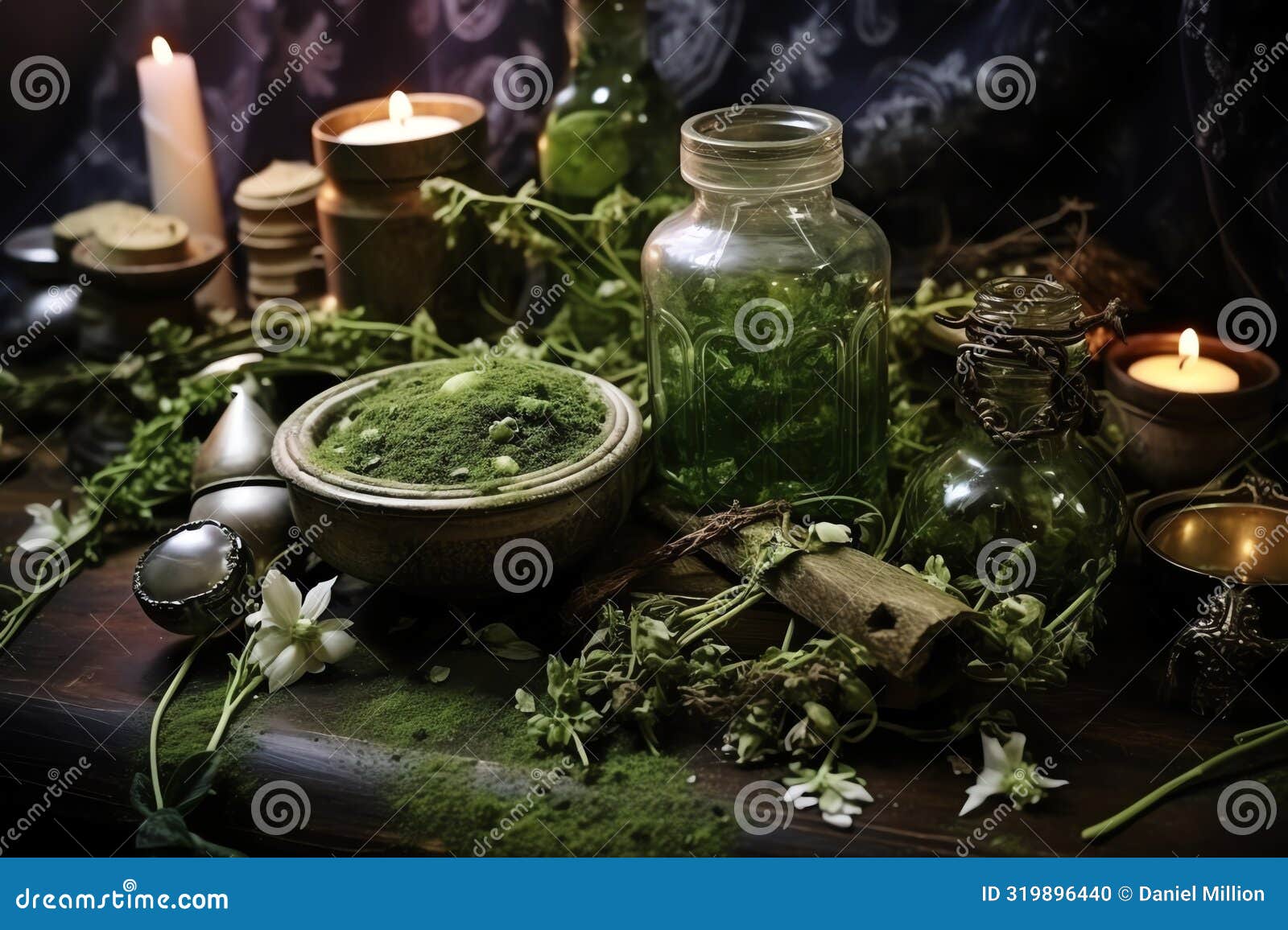 Magic Rituals Green Magical Fairytale World Background Backdrop Royalty ...