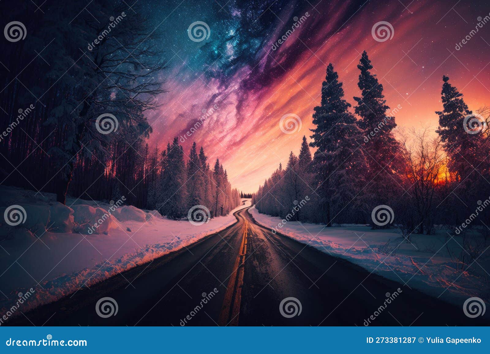 Magic Road In The Foggy Forest Stock Photo | CartoonDealer.com #159514272