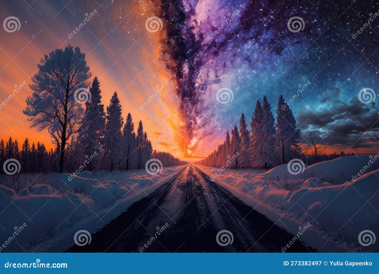 Magic Road In The Foggy Forest Stock Photo | CartoonDealer.com #159514272