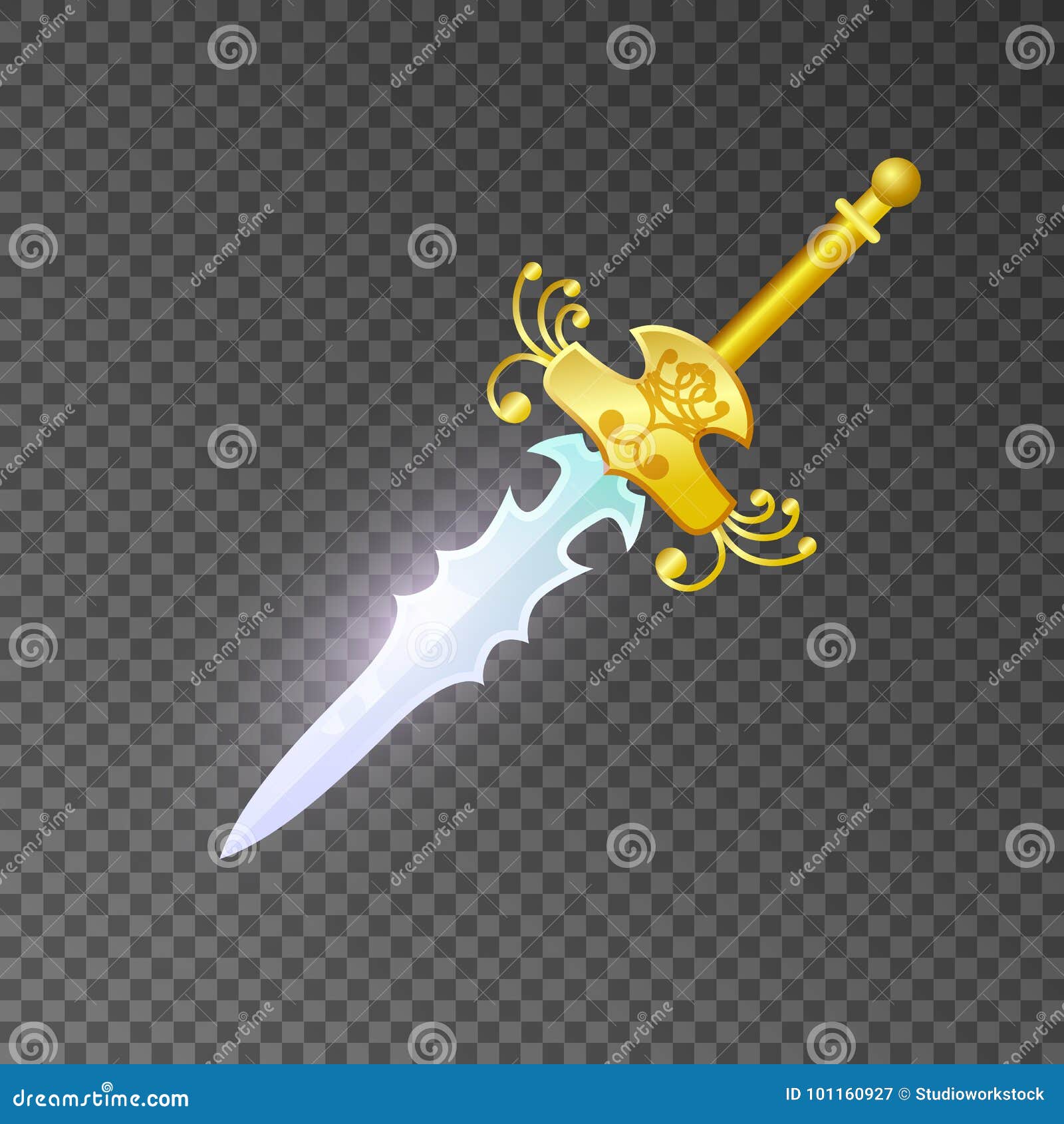 Magic Broadsword Isolated Game Element Vector Illustration ...