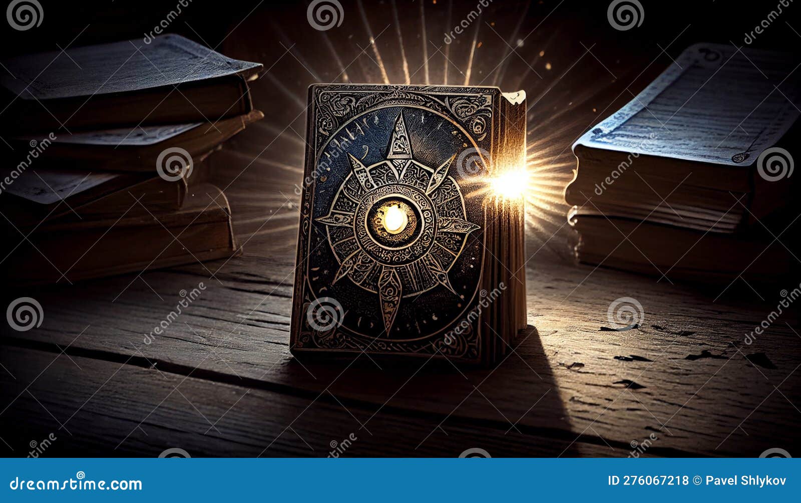 Magic Scene, Mystical Atmosphere, View of Tarot Card on the Table ...