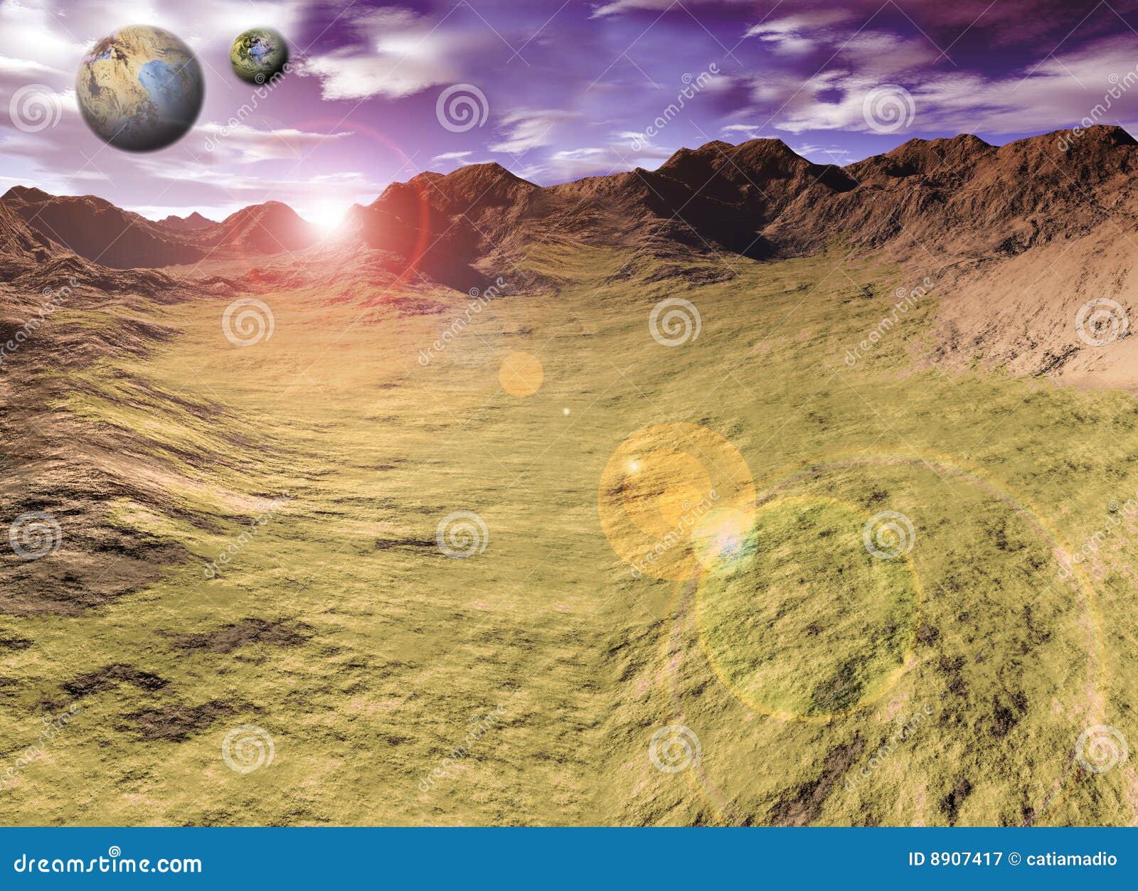 Magic scenery stock illustration. Illustration of dawn - 8907417