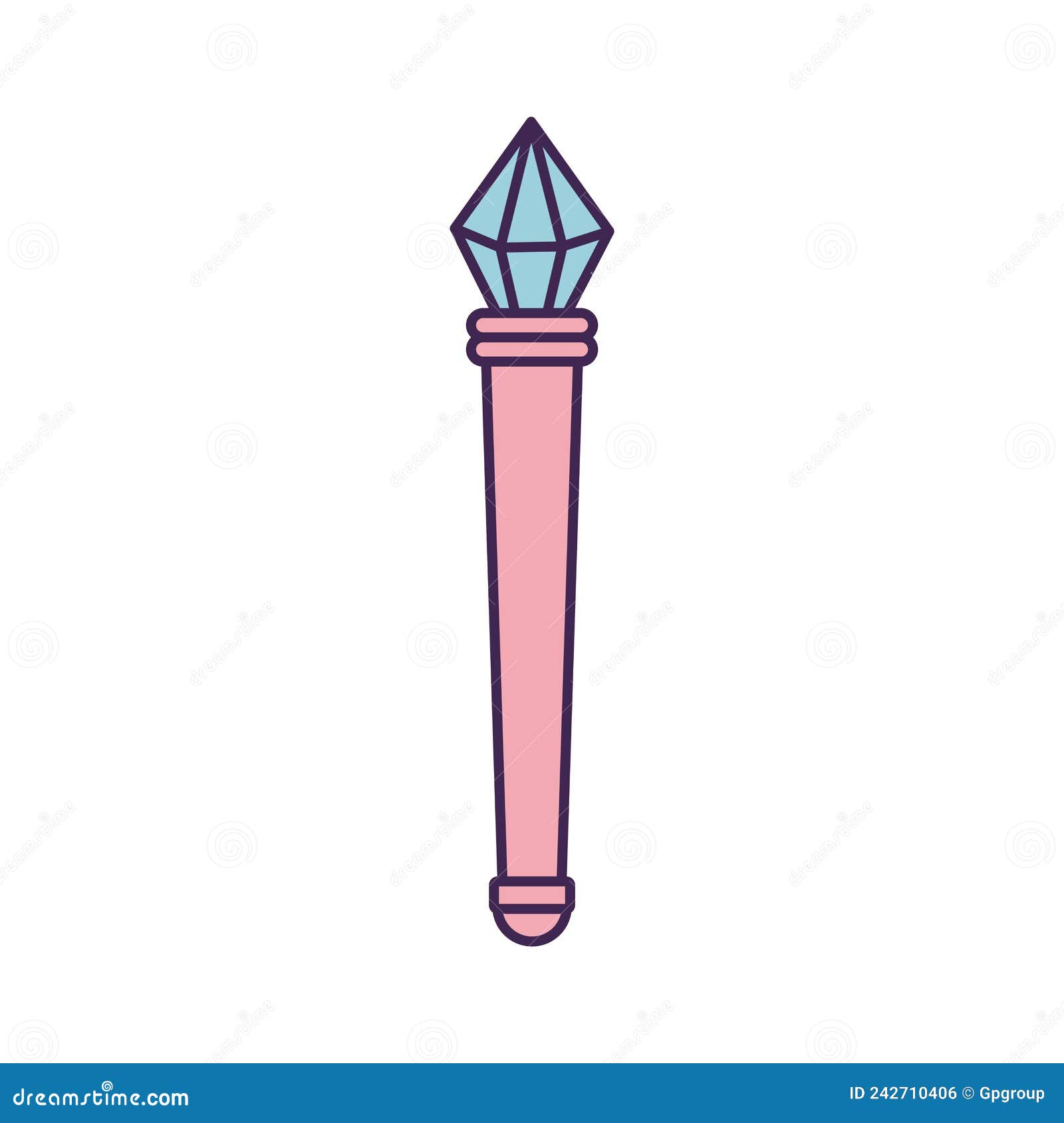 Magic Scepter Vector Wand Isolated Illustration Fantasy Stick White ...