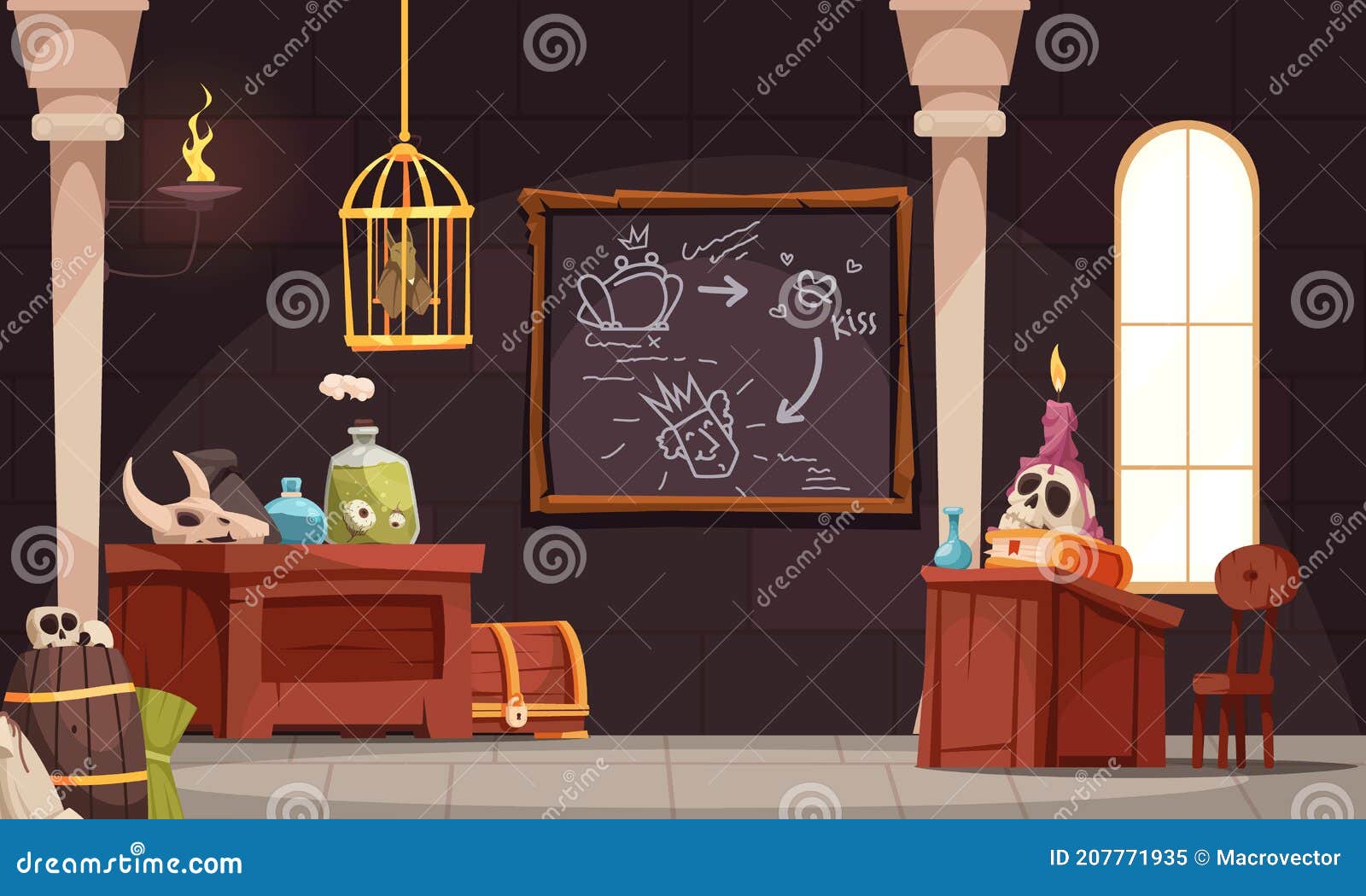 Magic School Class Composition Stock Illustration - Illustration of ...