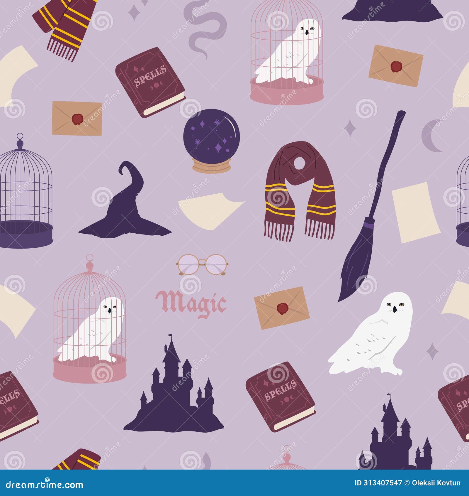 Magic. Seamless pattern. stock vector. Illustration of halloween ...