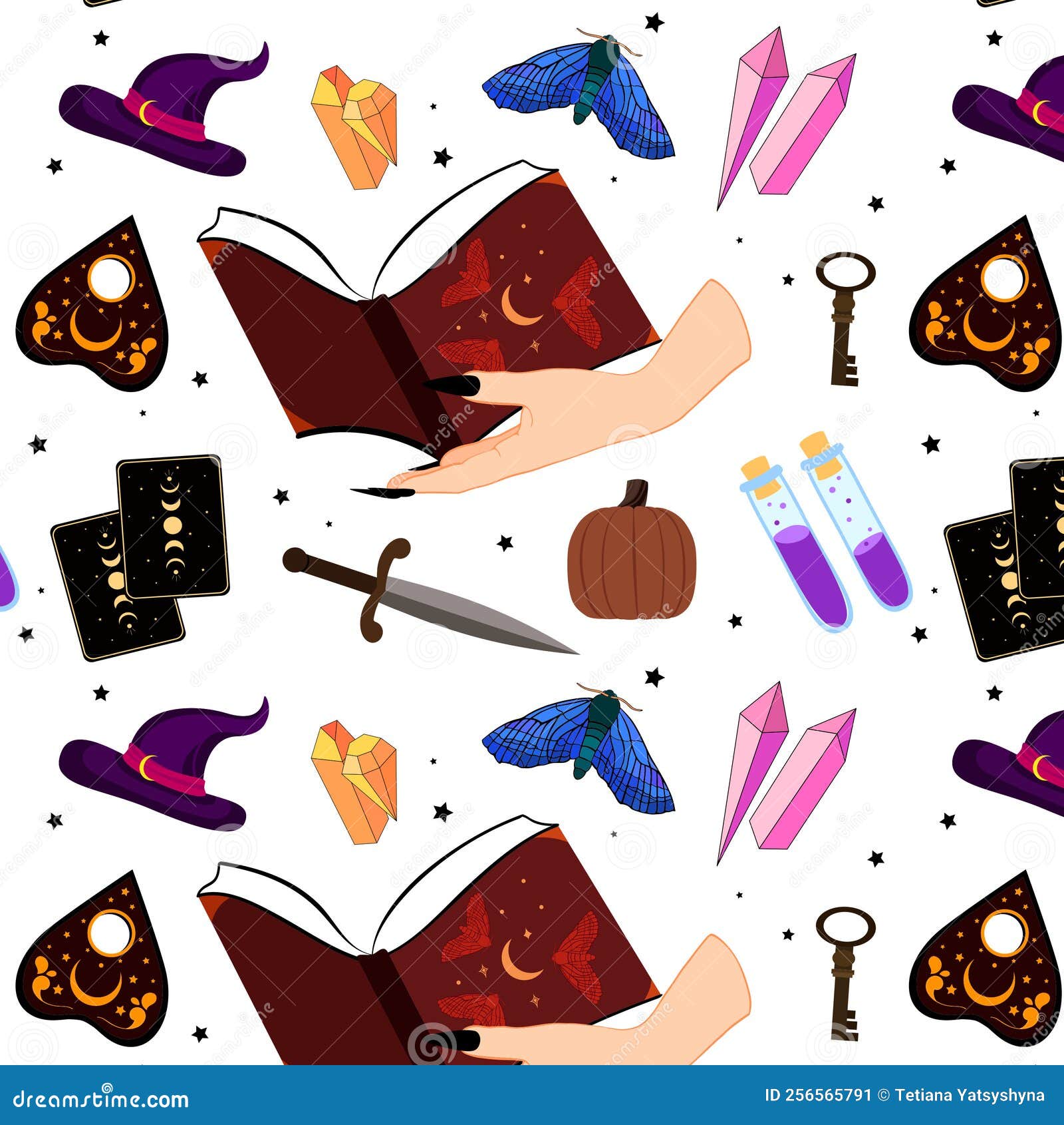 Magic Seamless Pattern. Illustration Sacred Symbol. Stock Vector ...