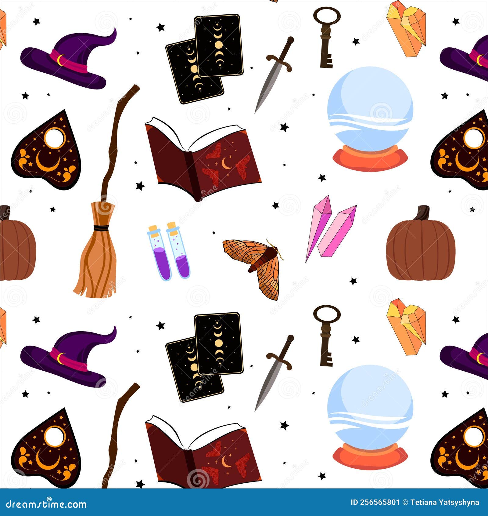 Magic Seamless Pattern. Illustration Sacred Symbol. Stock Vector ...