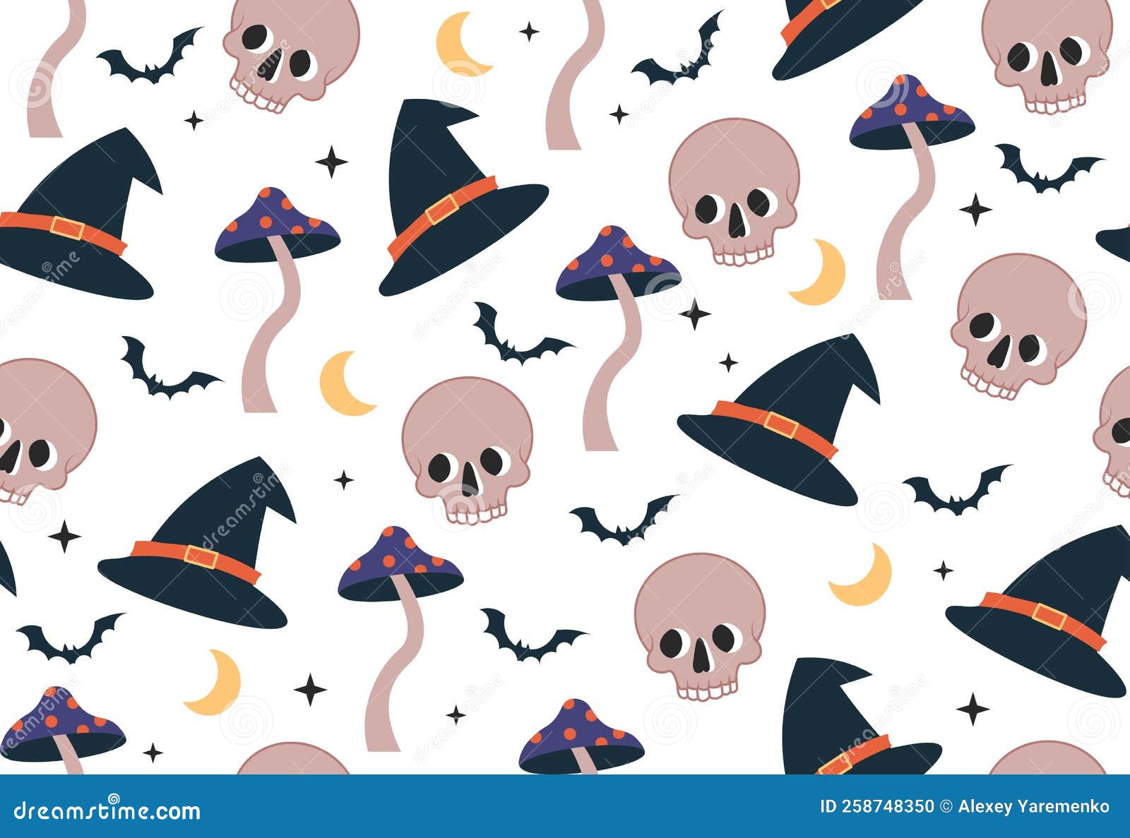 Scary Mushroom Skull Coloring Vector Drawing | CartoonDealer.com #302860519