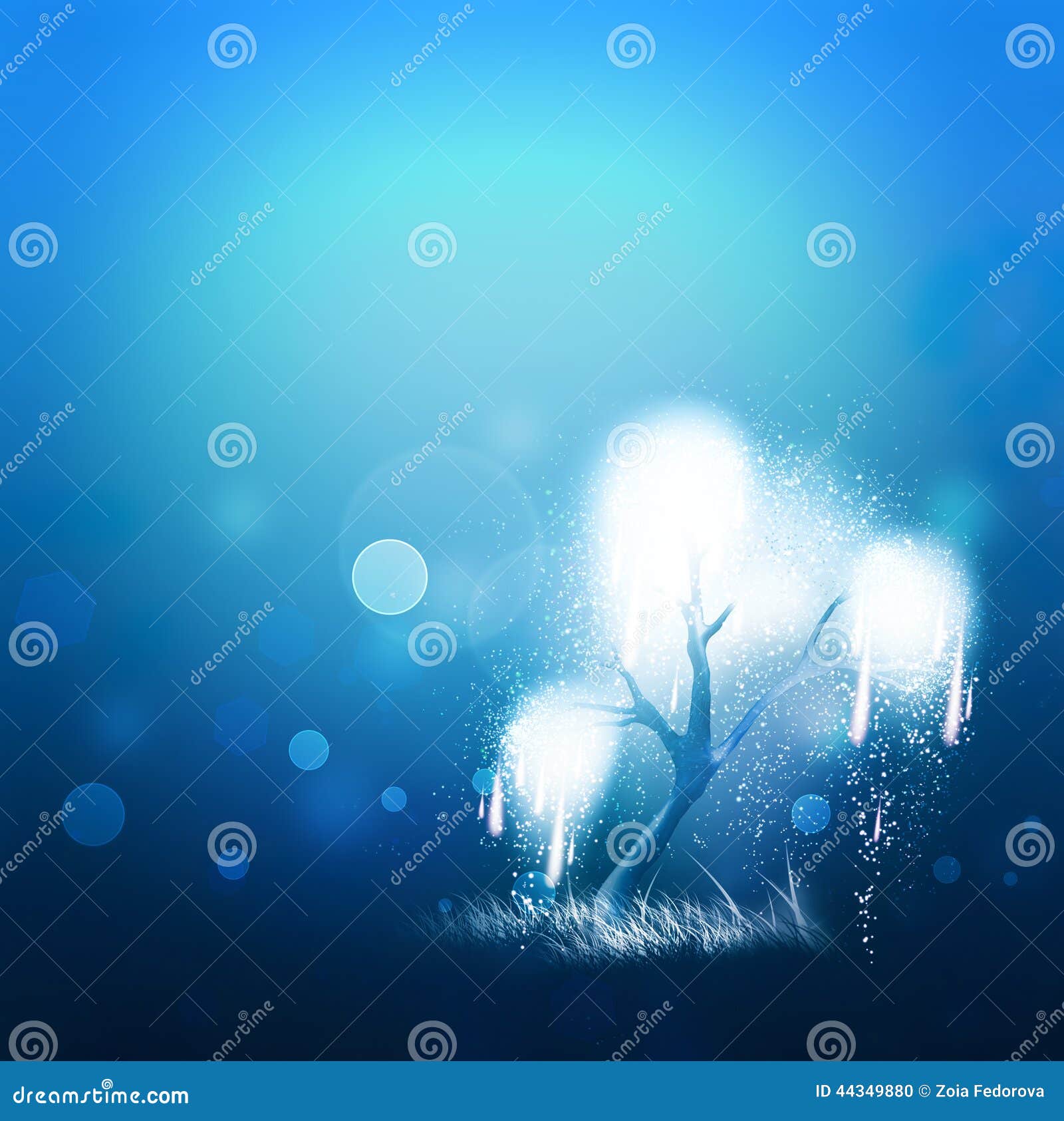 Magic shining tree stock illustration. Illustration of environment ...