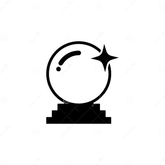 Magic Shiny Crystal Ball, Prediction Orb Solid Flat Vector Icon ...