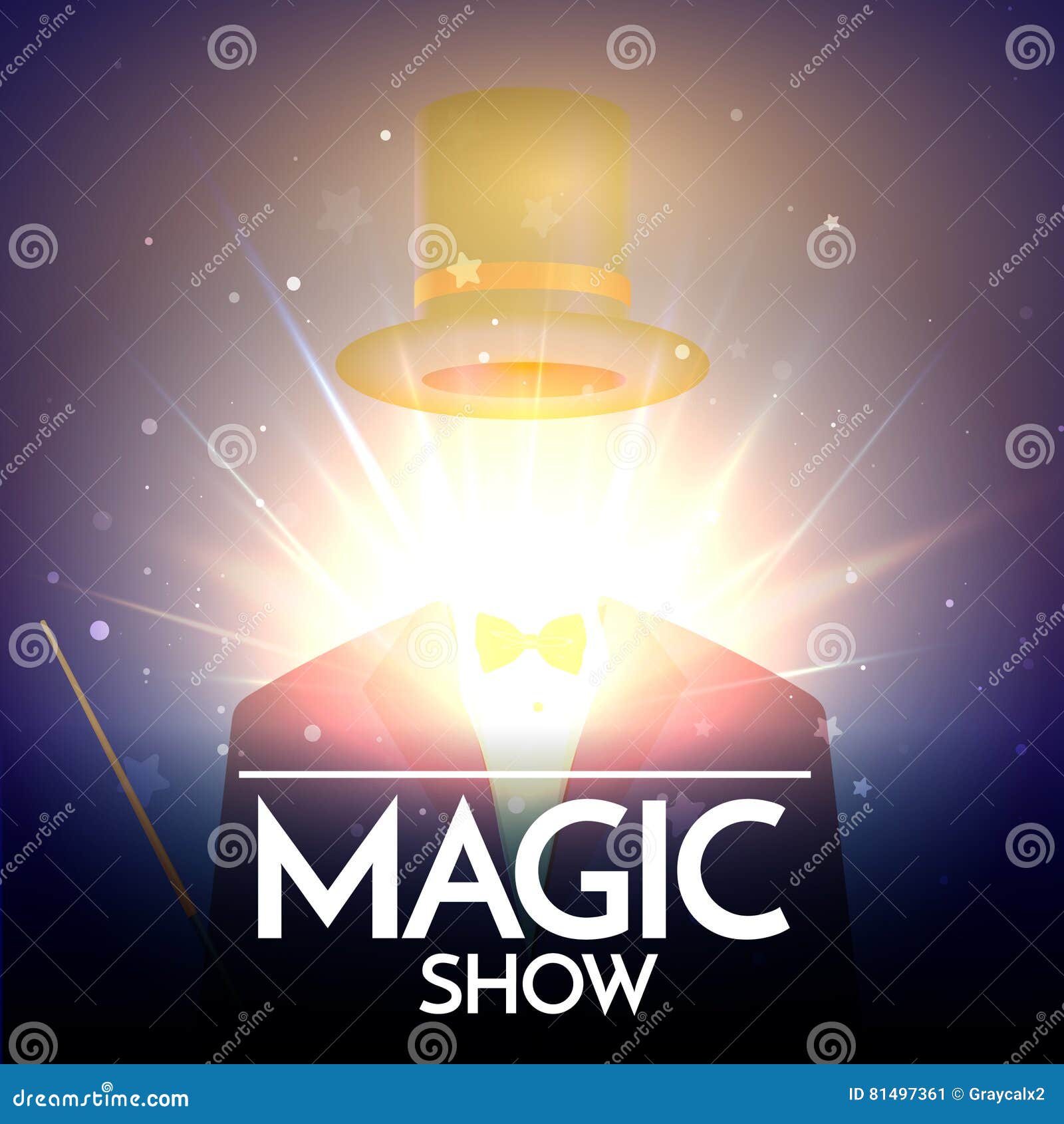 Magic Show Background with Invisible Illusionist Stock Illustration ...
