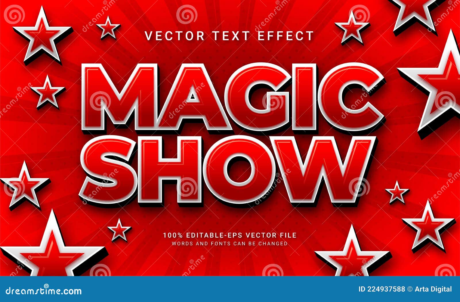 Magic Show 3d Text Style Effect Stock Vector - Illustration of ...