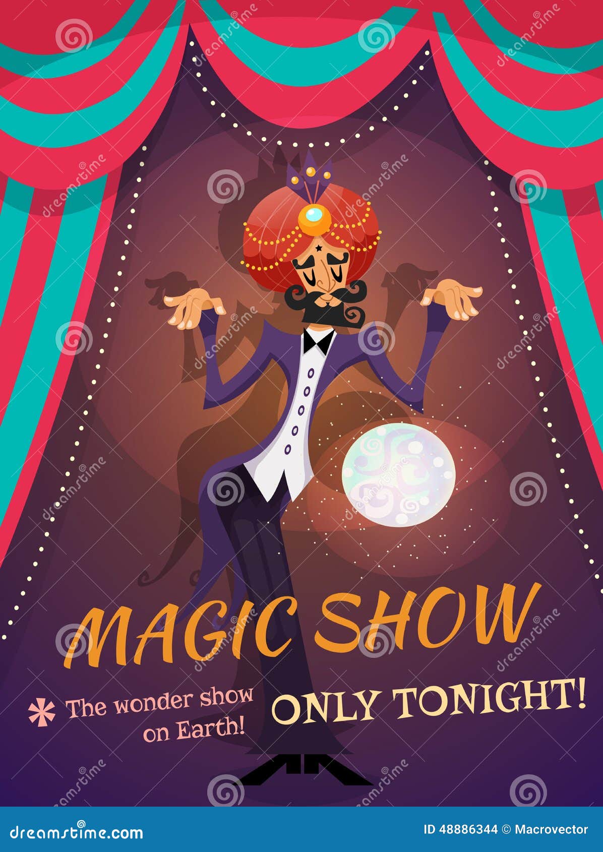 Magic Show Poster Design Template. Magic Show Flyer Design With Magic ...