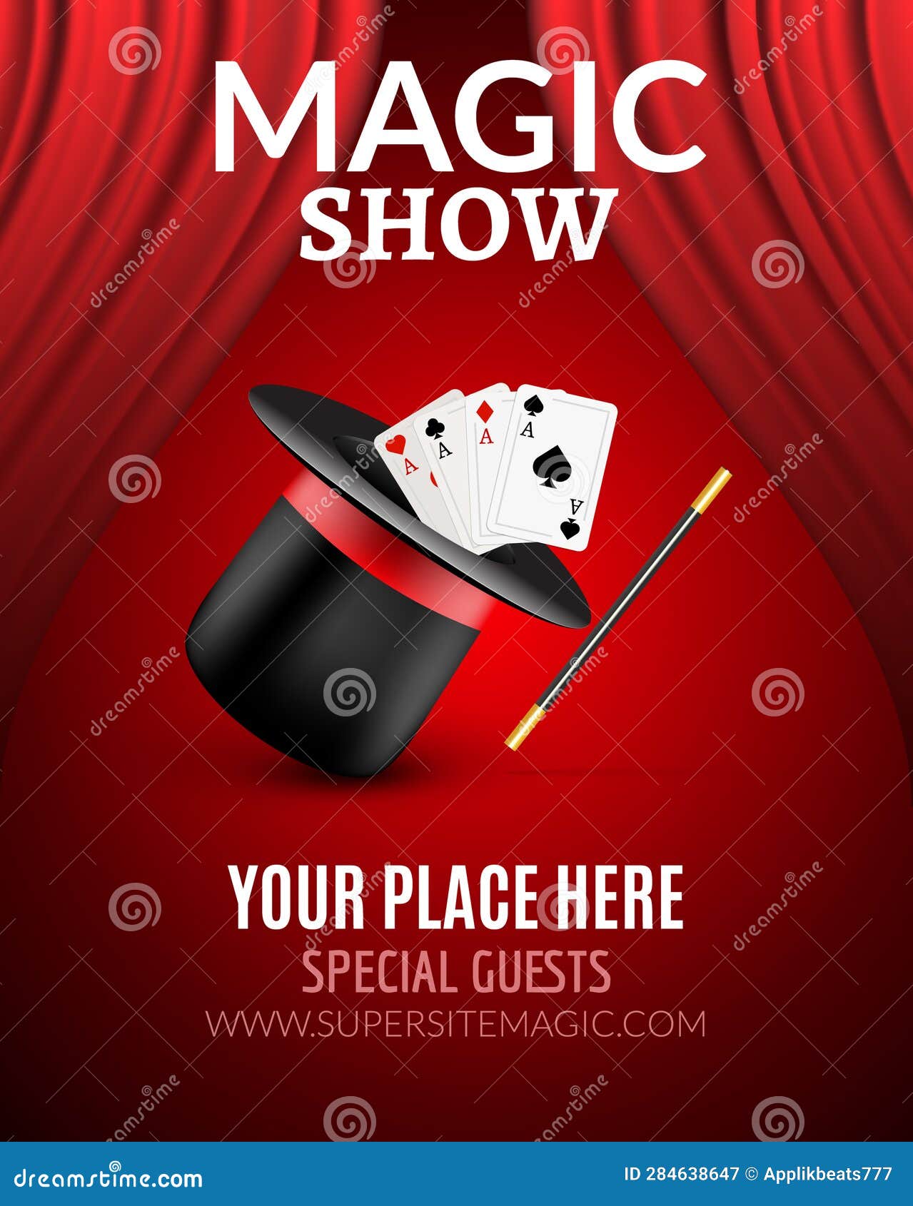 Magic Show Poster Design Template. Magic Show Flyer Design with Magic ...