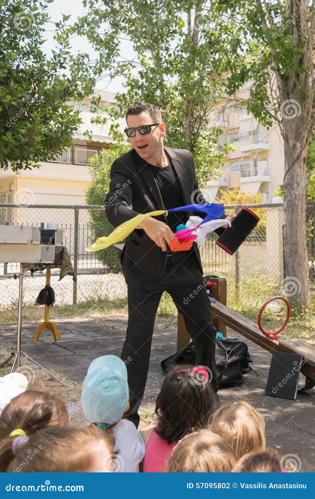 Magic Show with Tristan at a Kids Party. Stock Photo - Image of party ...