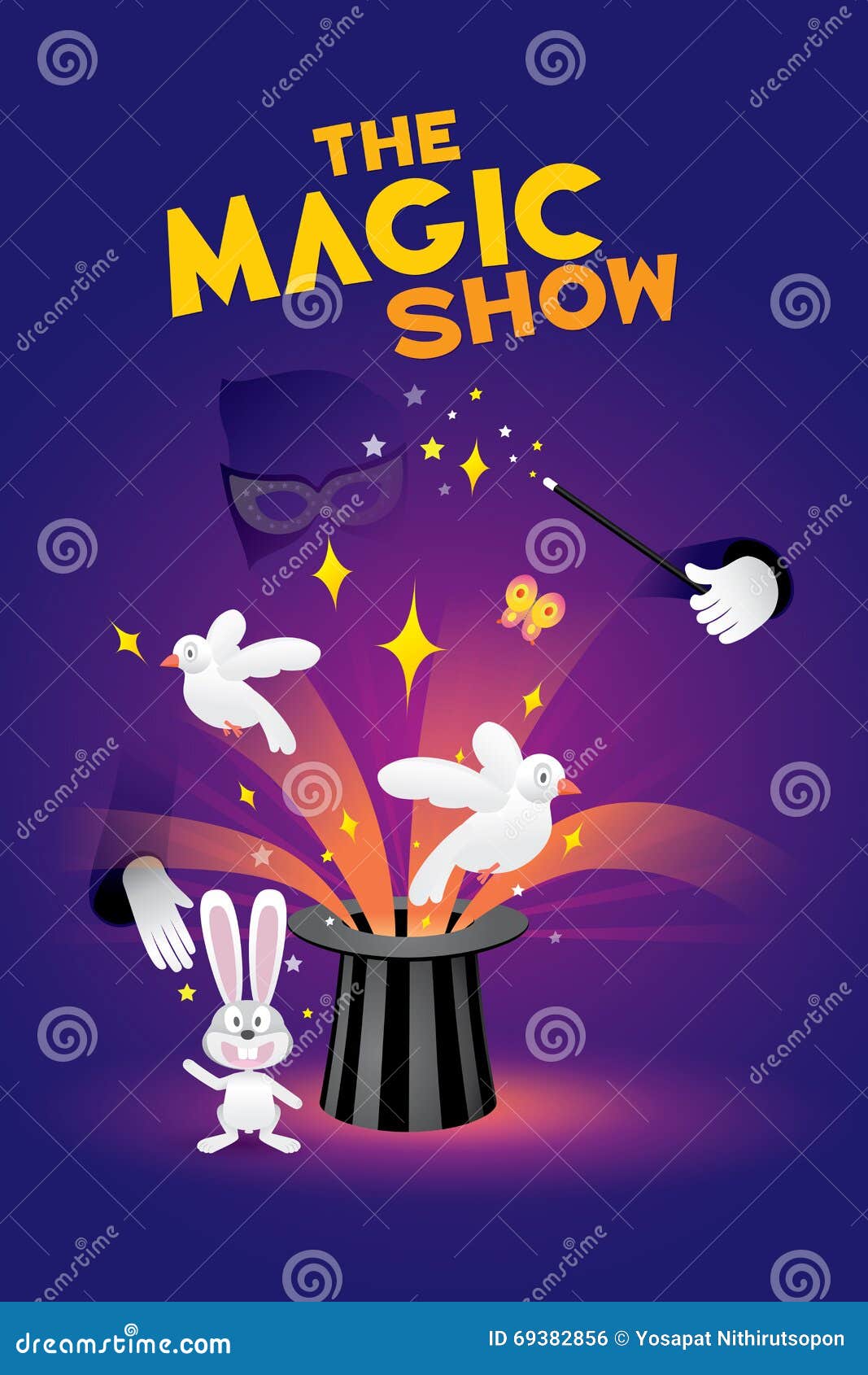 The magic show stock vector. Illustration of theme, flyer - 69382856