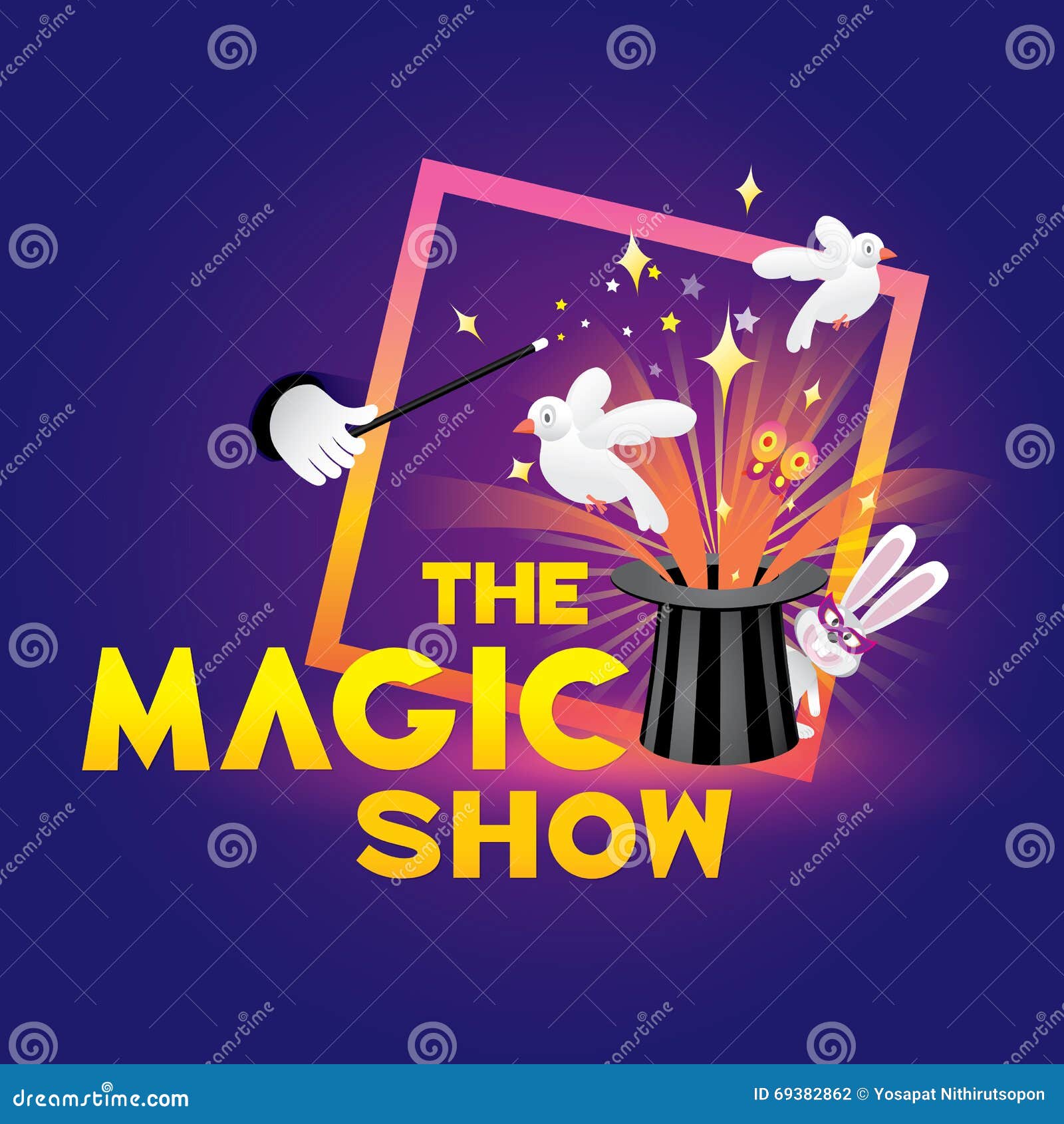 The magic show stock vector. Illustration of graphic - 69382862