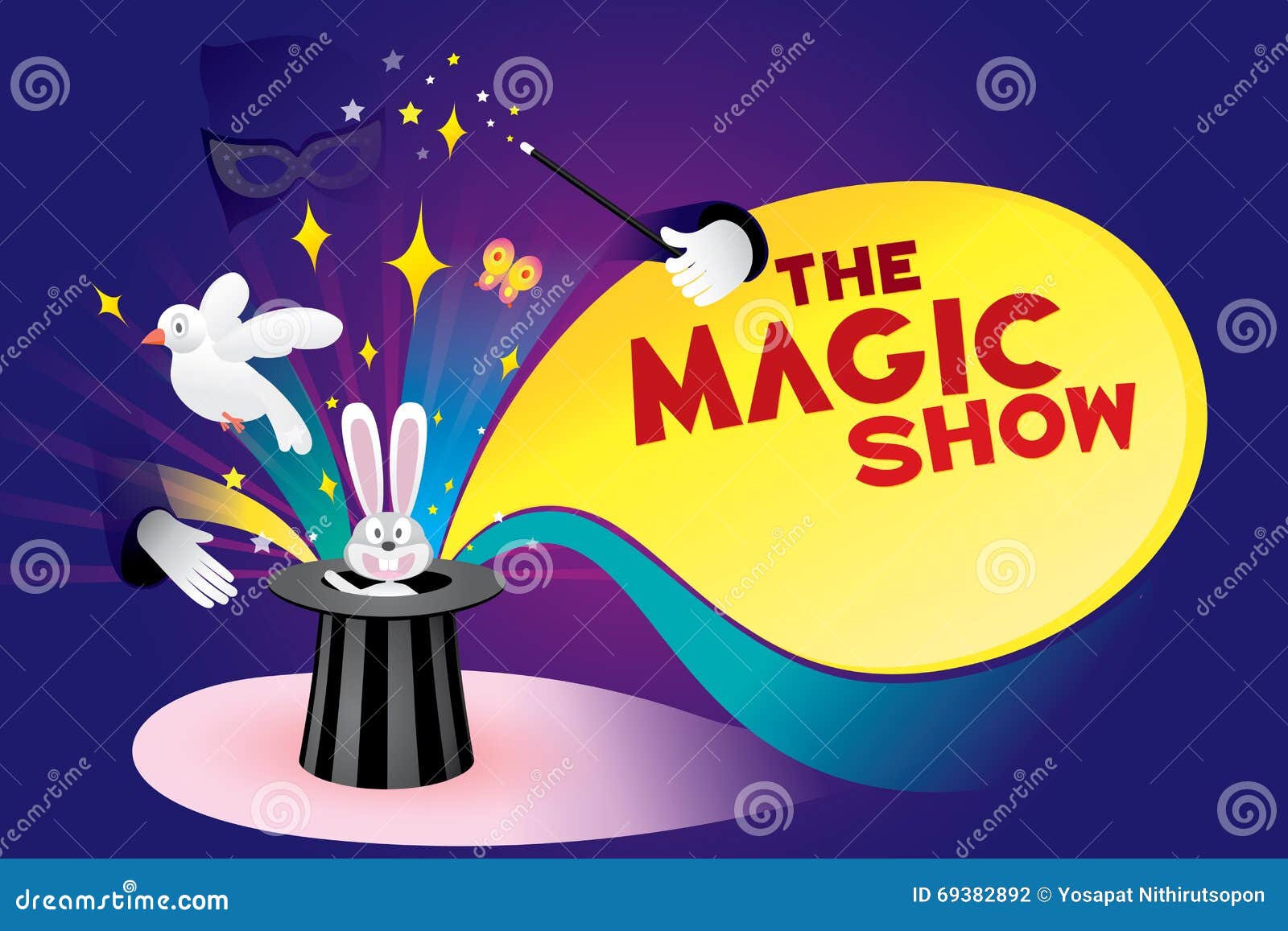 The magic show stock vector. Illustration of star, funfair - 69382892