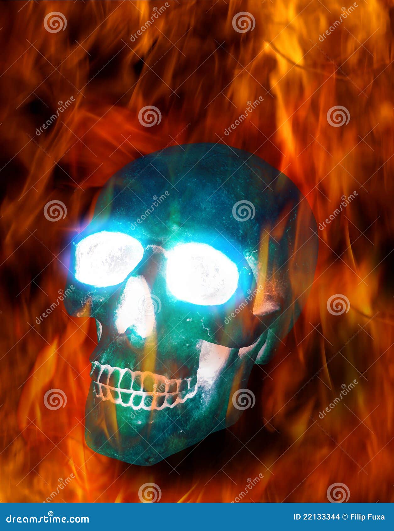 Magic skull in fire stock photo. Image of ghost, doom - 22133344